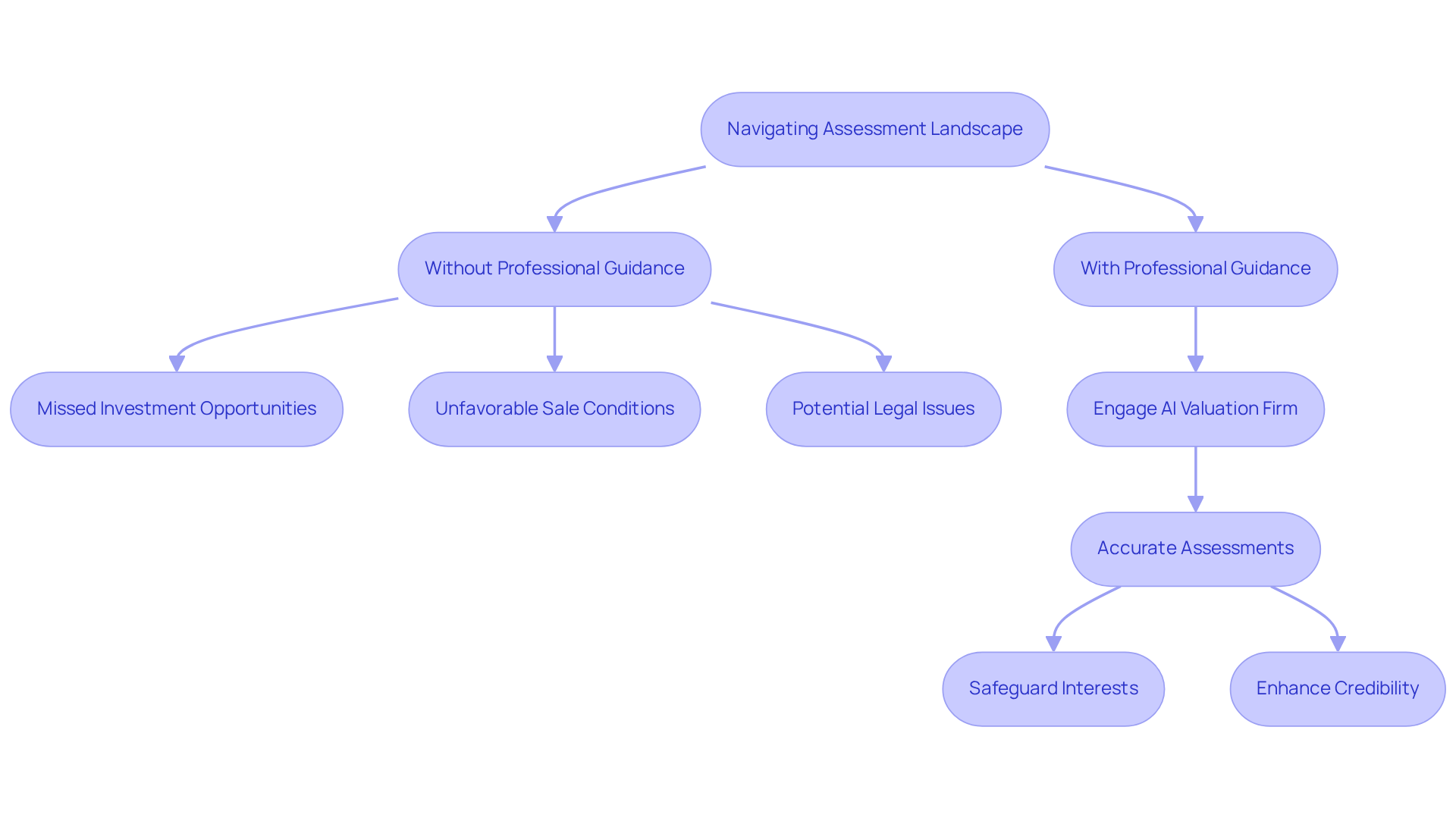 This flowchart shows the steps tech CEOs can take to avoid costly mistakes. Follow the arrows to see the consequences of not engaging professional guidance versus the benefits of doing so.