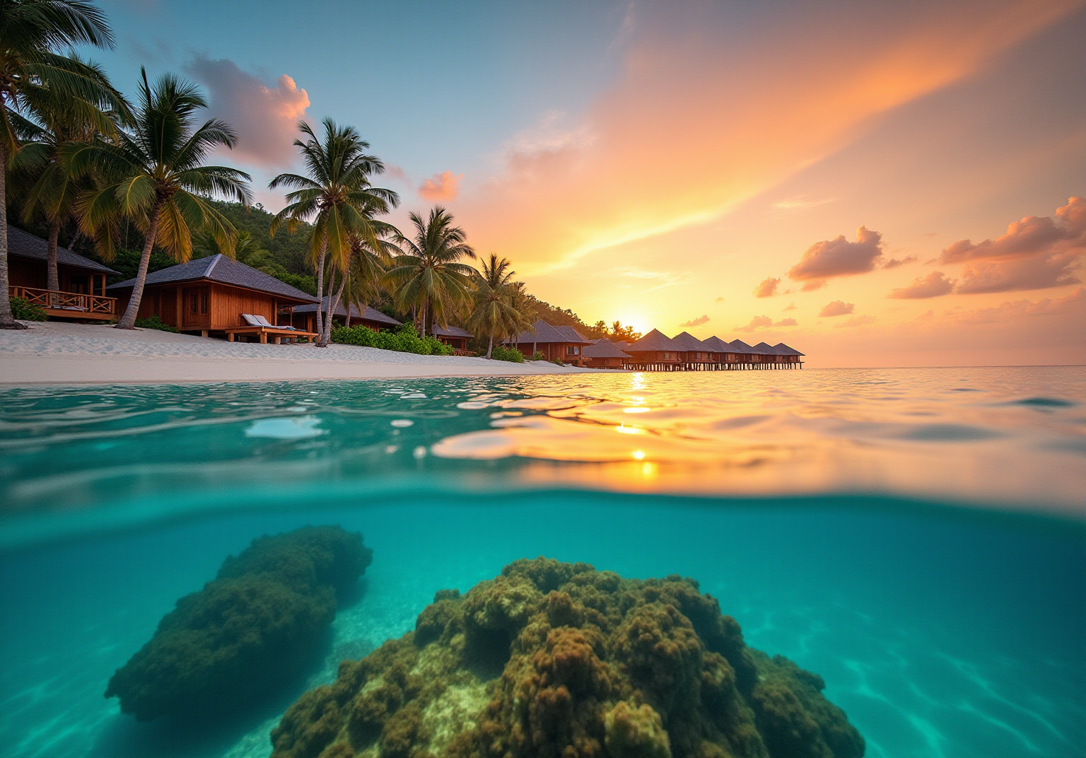 Luxurious Sunset in the Maldives
