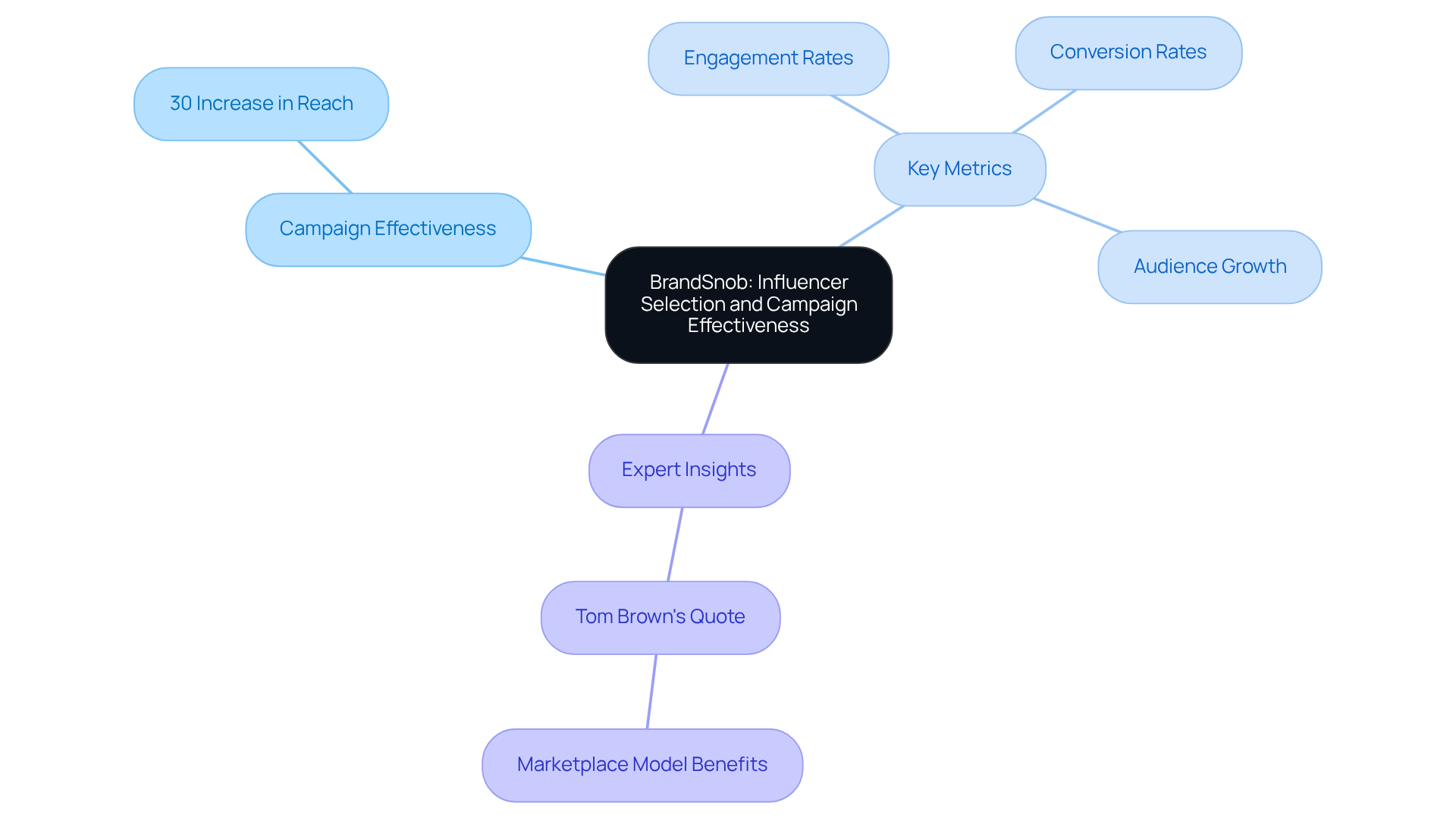The center represents BrandSnob's role in influencer marketing. Follow the branches to explore how it enhances campaign effectiveness, the key metrics to track, and insights from marketing experts.