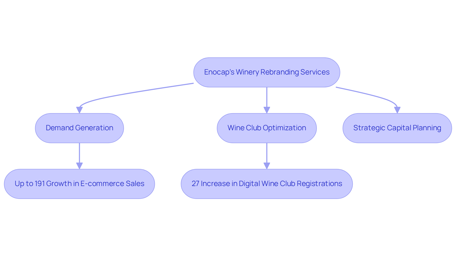 This chart shows how different strategies work together to boost sales and customer loyalty. Follow the arrows to understand how each strategy leads to positive outcomes for wineries.