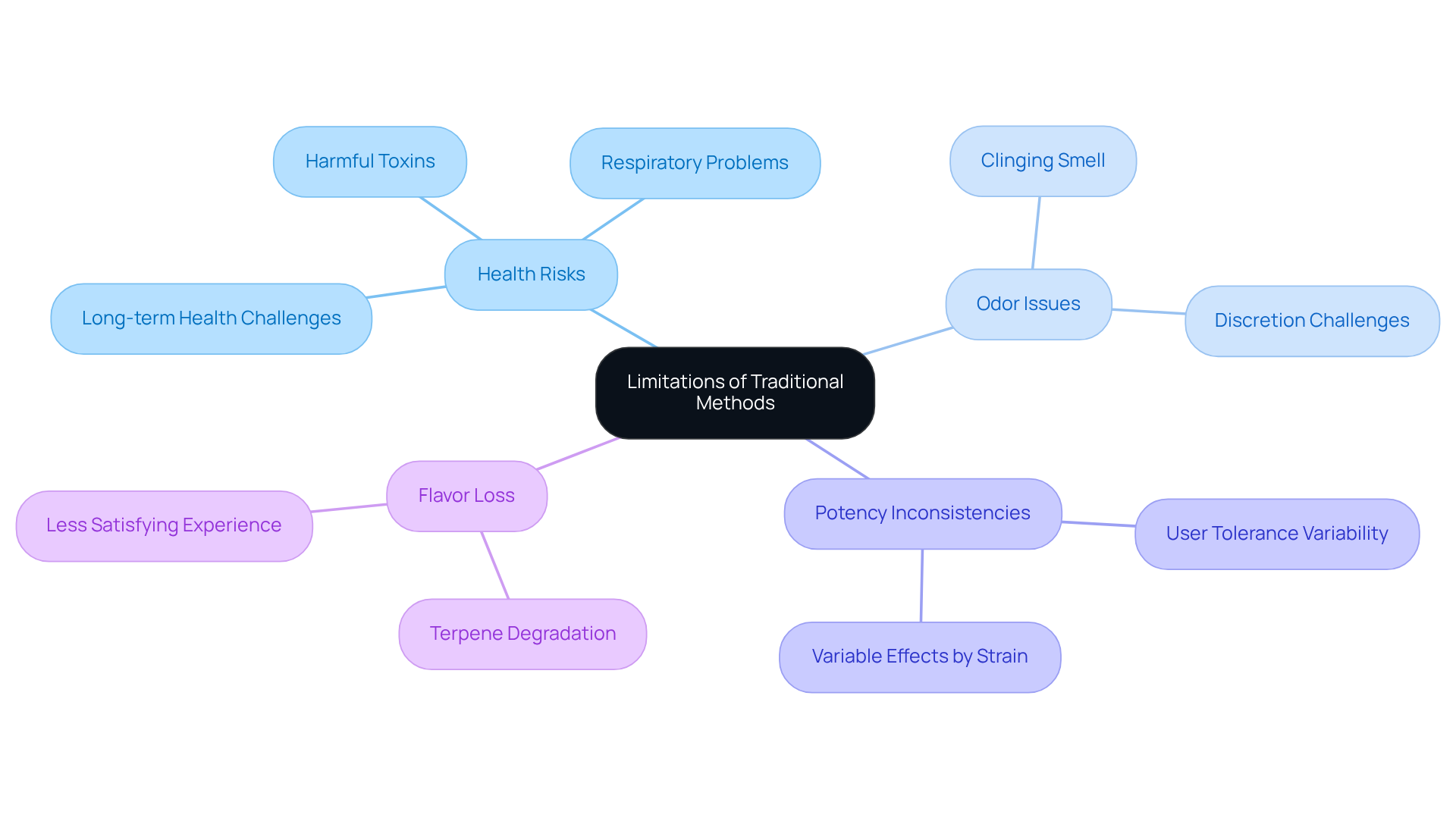 The central node represents the overall theme, while each branch highlights a specific limitation. Follow the branches to explore the details of each concern and understand why these issues matter. The central node represents the overall theme, while each branch highlights a specific limitation. Follow the branches to explore the details of each concern and understand why these issues matter.