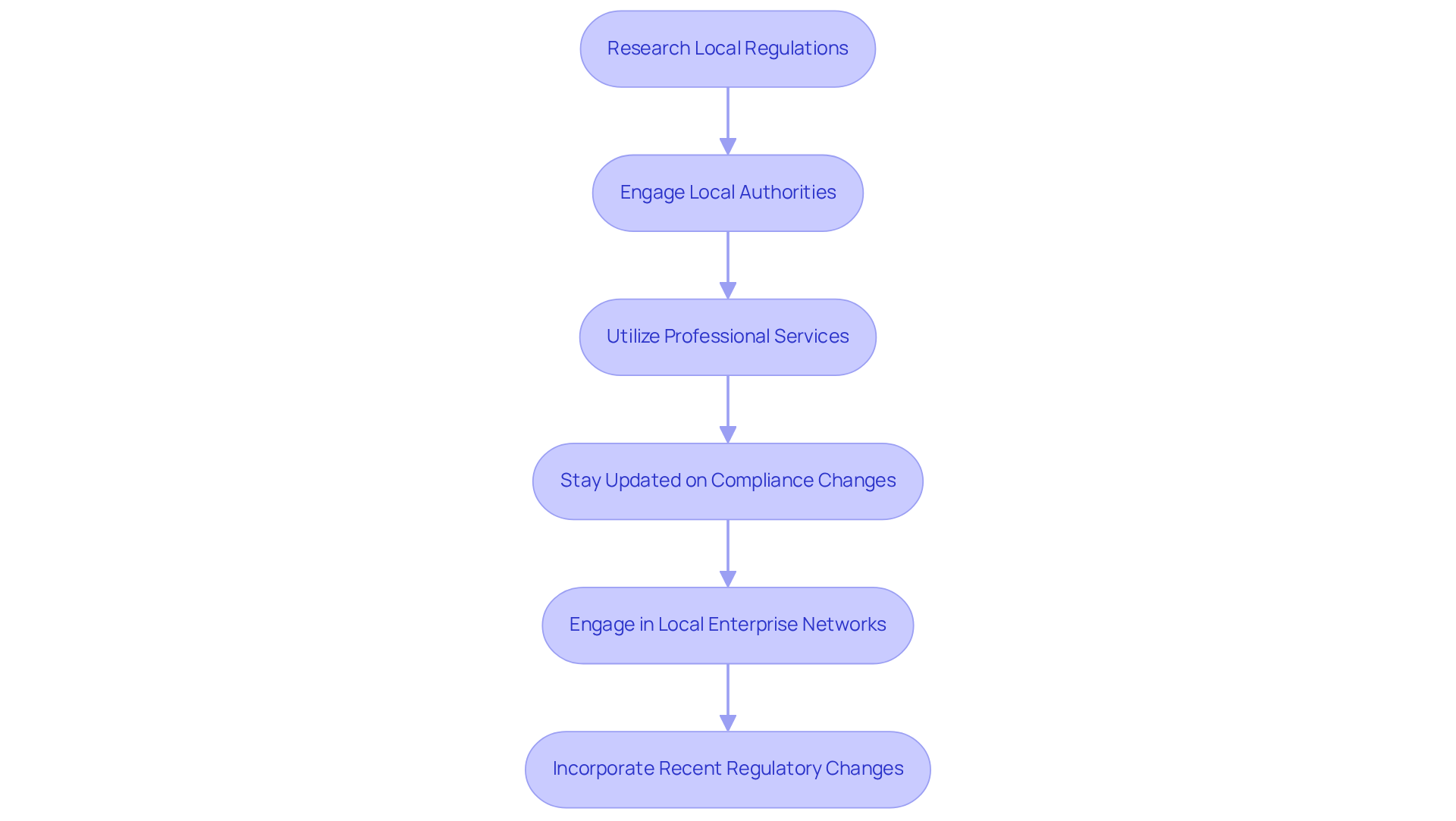 Each box represents a key strategy for ensuring compliance. Follow the arrows to see how each step builds on the previous one, guiding businesses through the regulatory landscape.