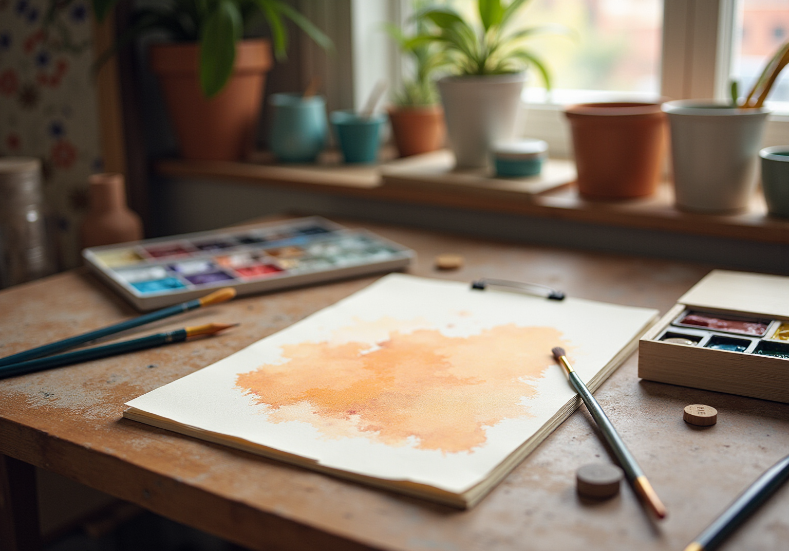Arches Watercolor Paper in an Artist's Studio Arches Watercolor Paper in an Artist's Studio