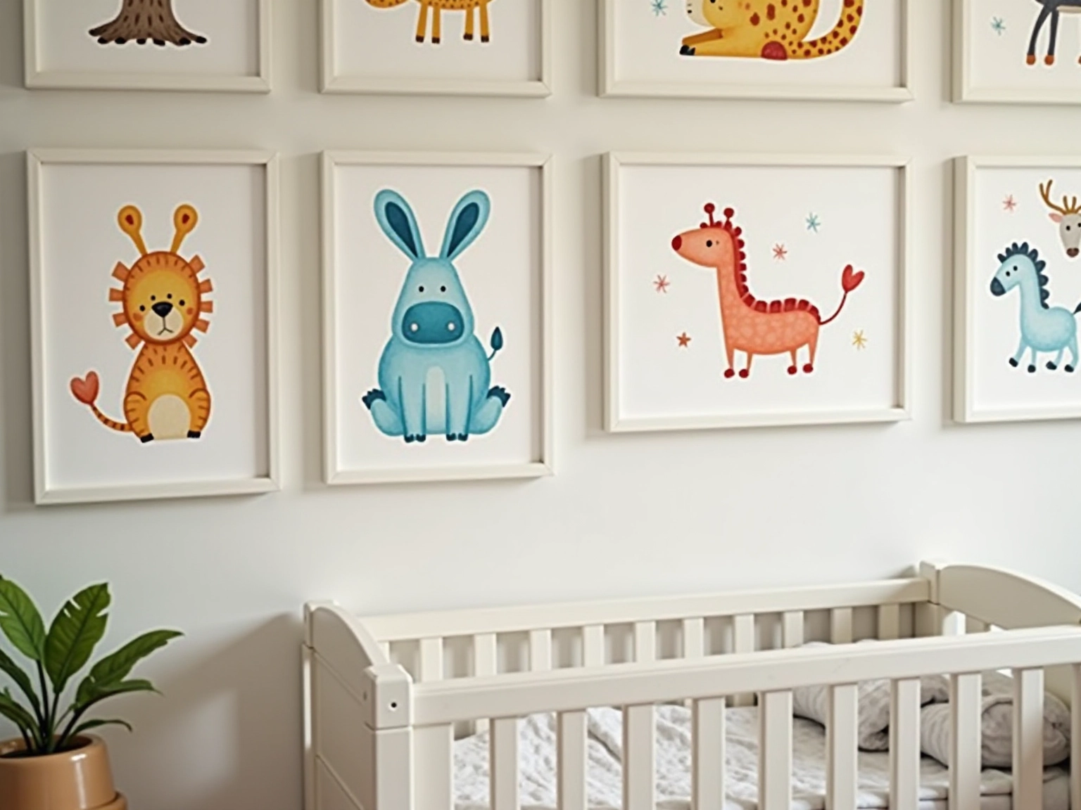 Animal Alphabet Watercolor Prints in a Cozy Nursery Animal Alphabet Watercolor Prints in a Cozy Nursery