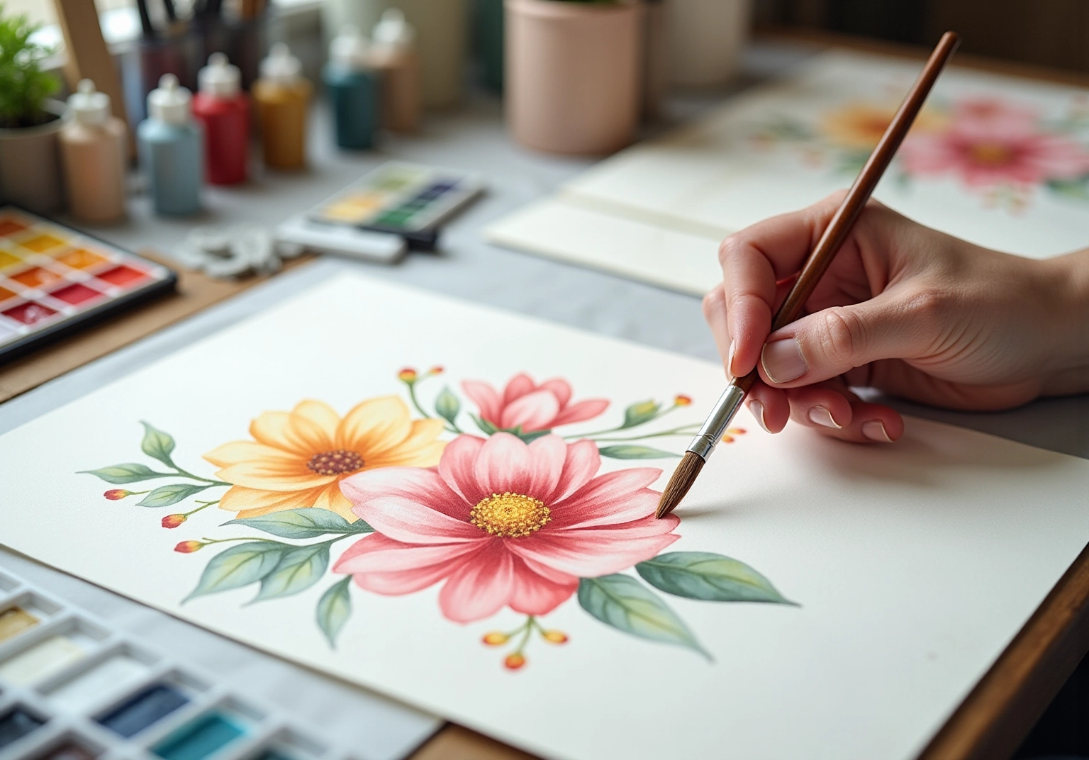 Applying Masking Fluid in Floral Artwork Applying Masking Fluid in Floral Artwork