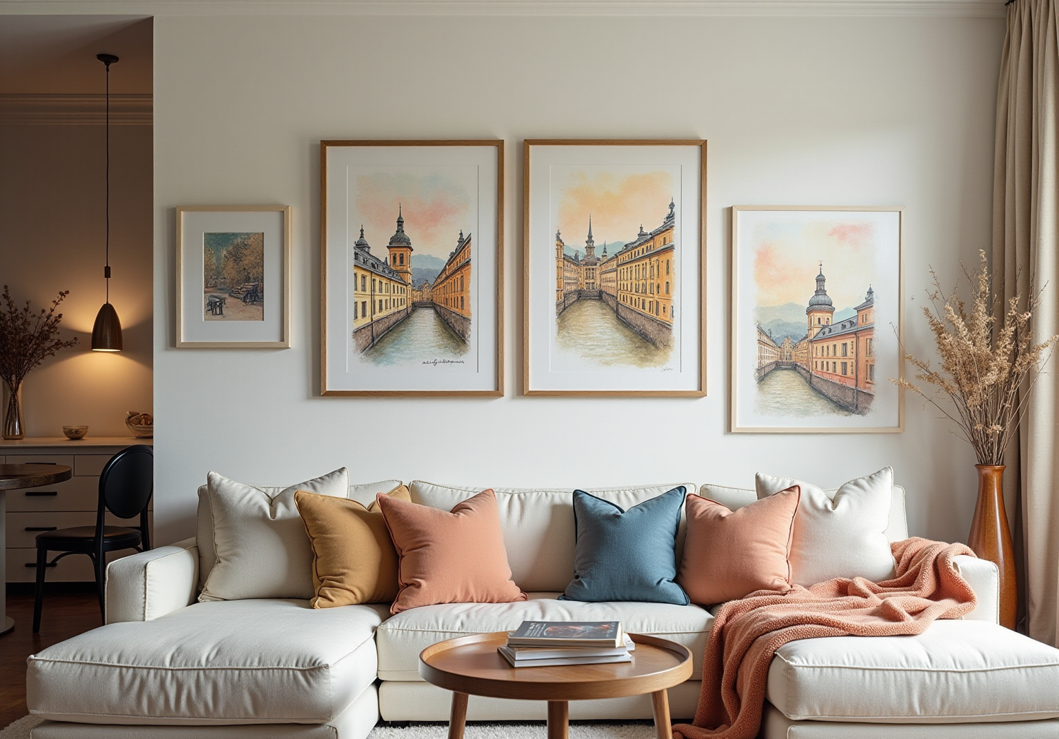 Personalized Aquarelle Art in a Cozy Home