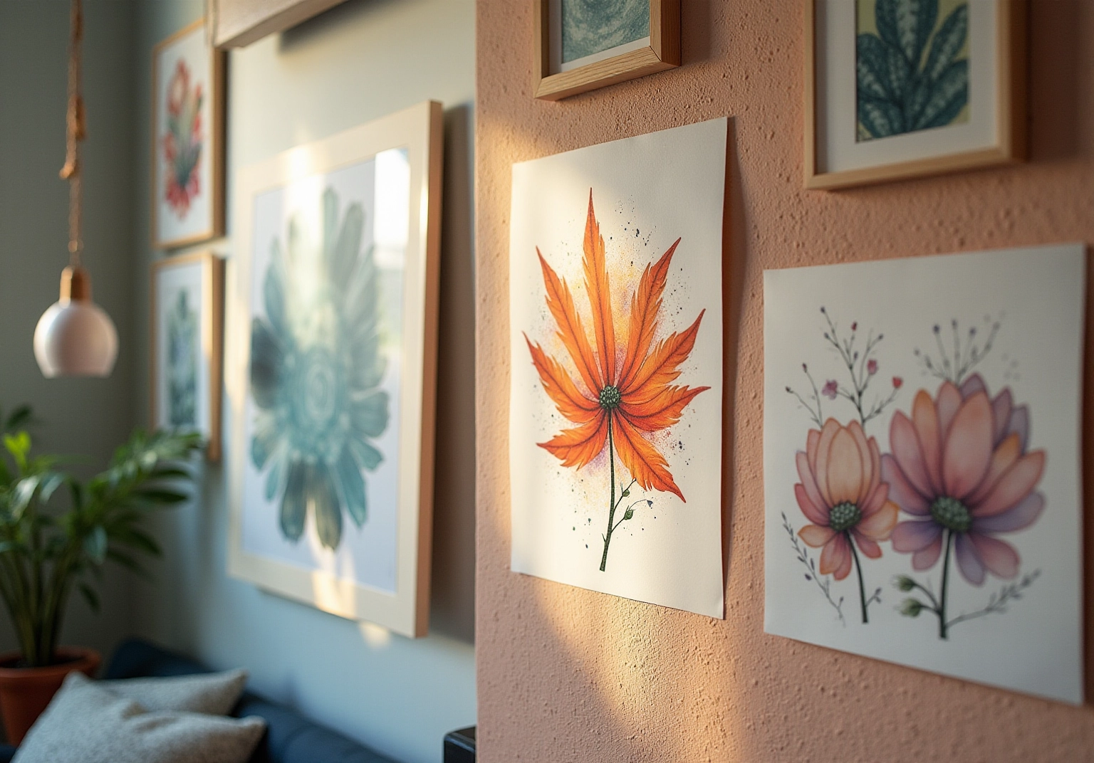 Art in a Cozy Home Setting Art in a Cozy Home Setting