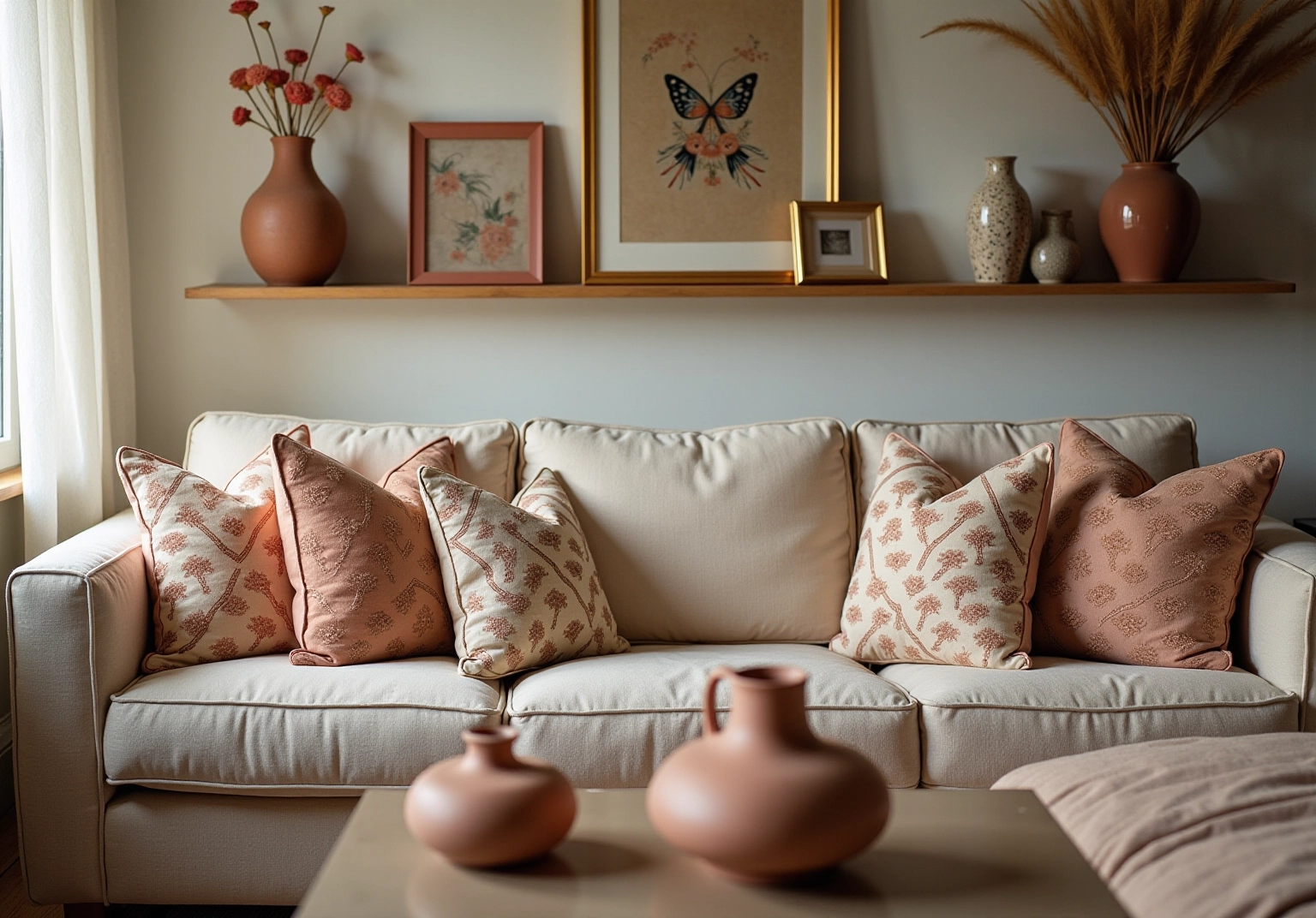 Art Nouveau Accents in Cozy Living Space Art Nouveau Accents in Cozy Living Space