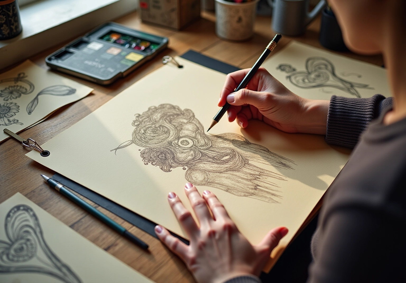 Art Nouveau Drawing Process