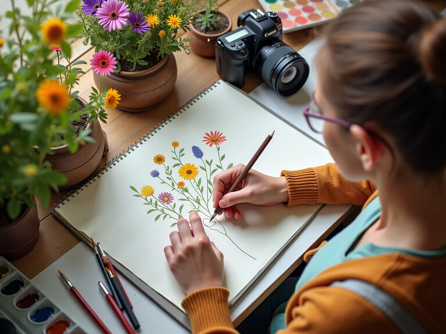 Artist at Work: Drawing Wildflowers