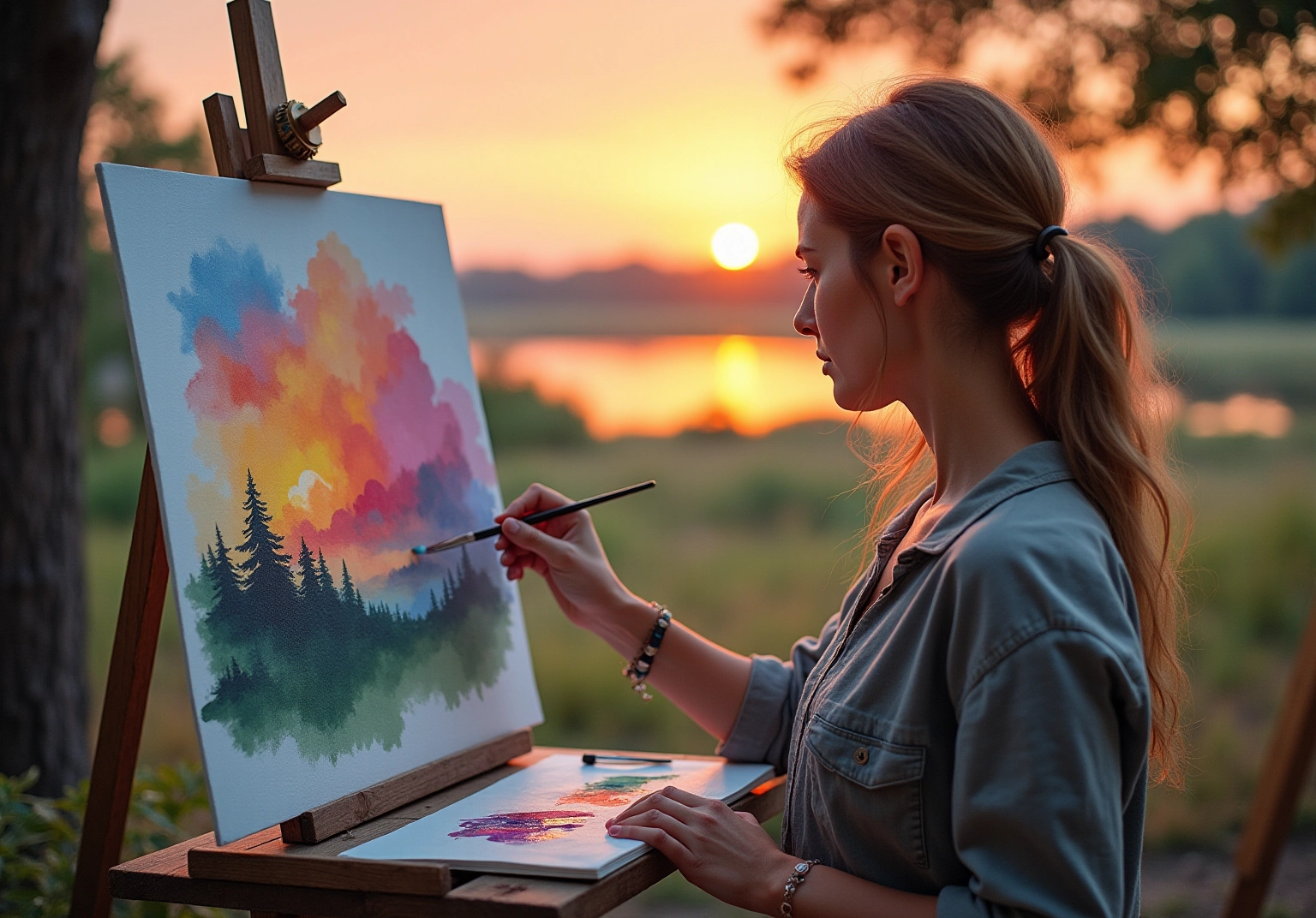 Artist at Work: Personalizing Watercolor Landscapes
