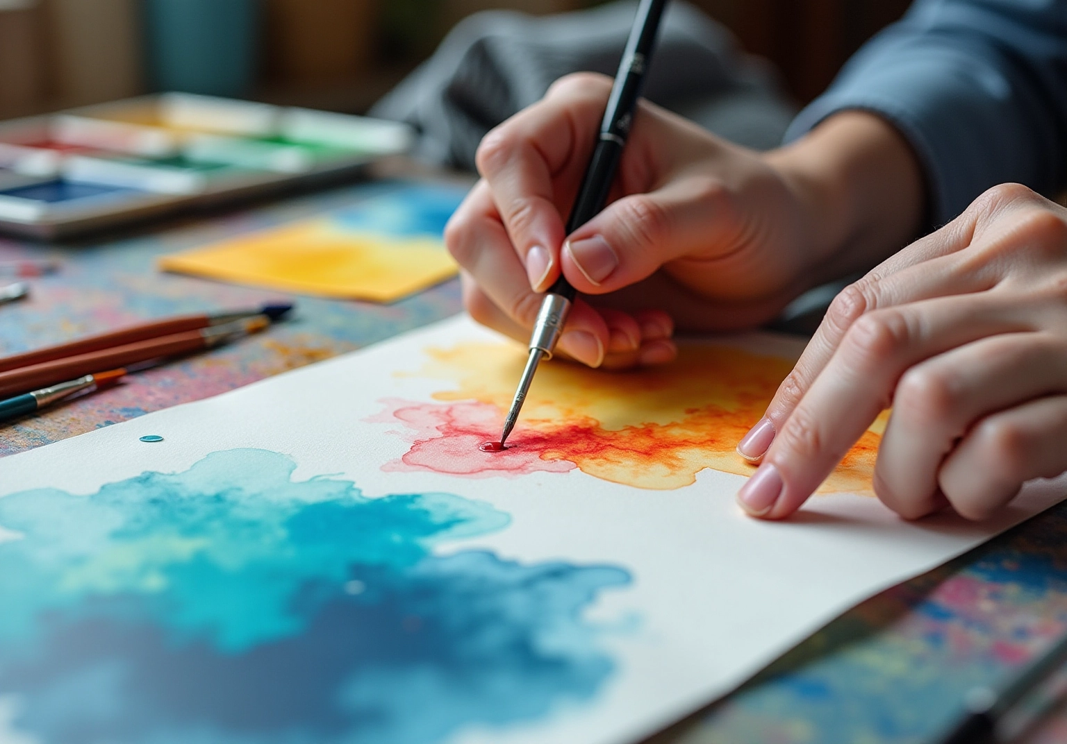 Artist Overcoming Challenges in Wet-on-Wet Watercolor Painting Artist Overcoming Challenges in Wet-on-Wet Watercolor Painting