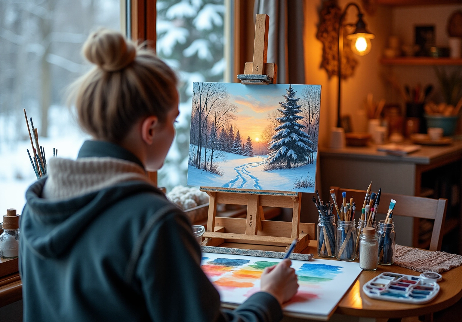 Artist Overcoming Winter Landscape Painting Challenges