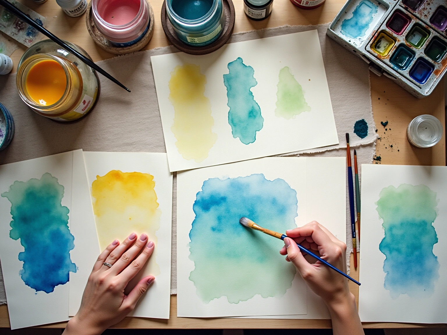 Artistic Exploration of Watercolor Textures