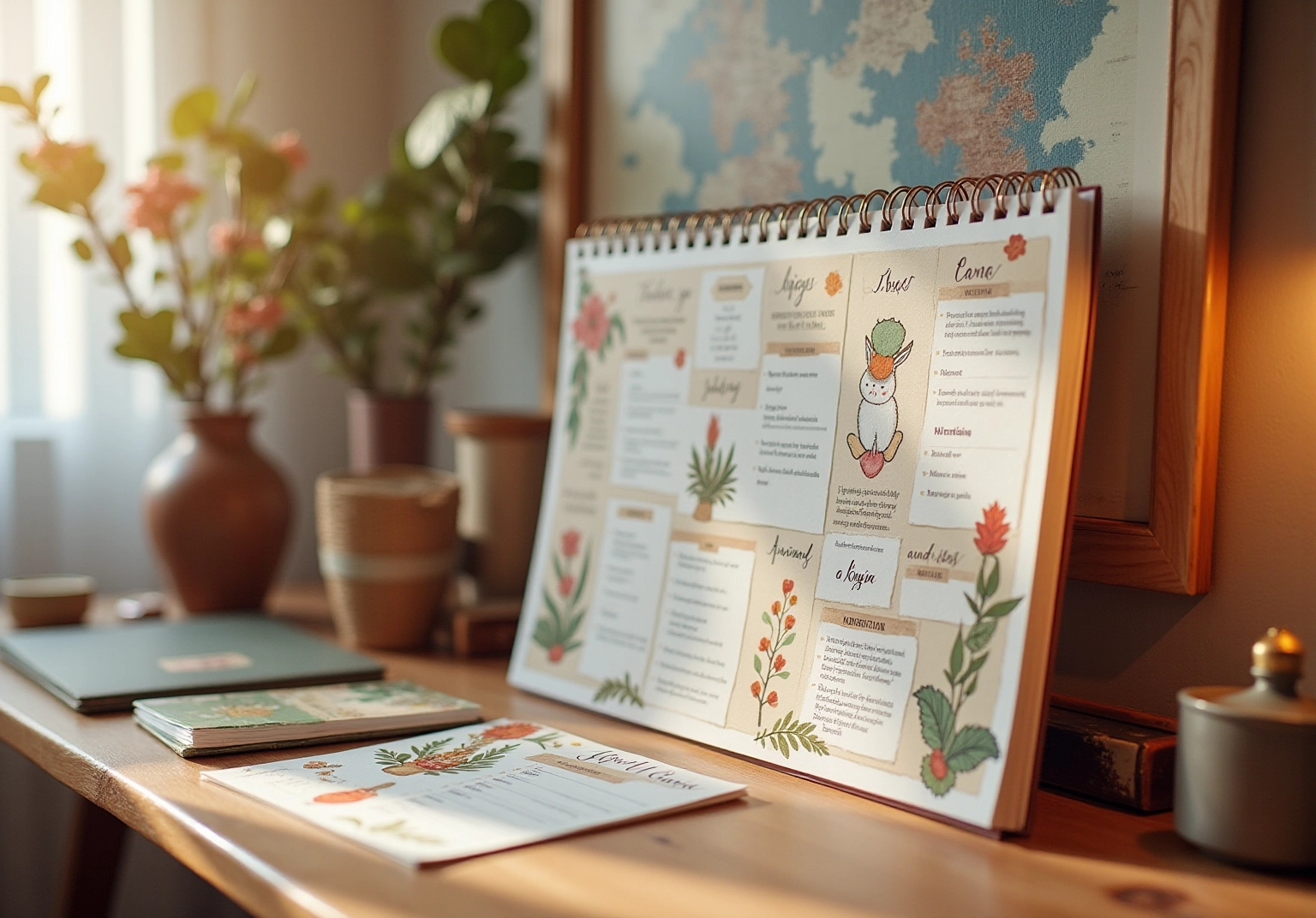 Artistic Illustrated Planner in Cozy Home Artistic Illustrated Planner in Cozy Home