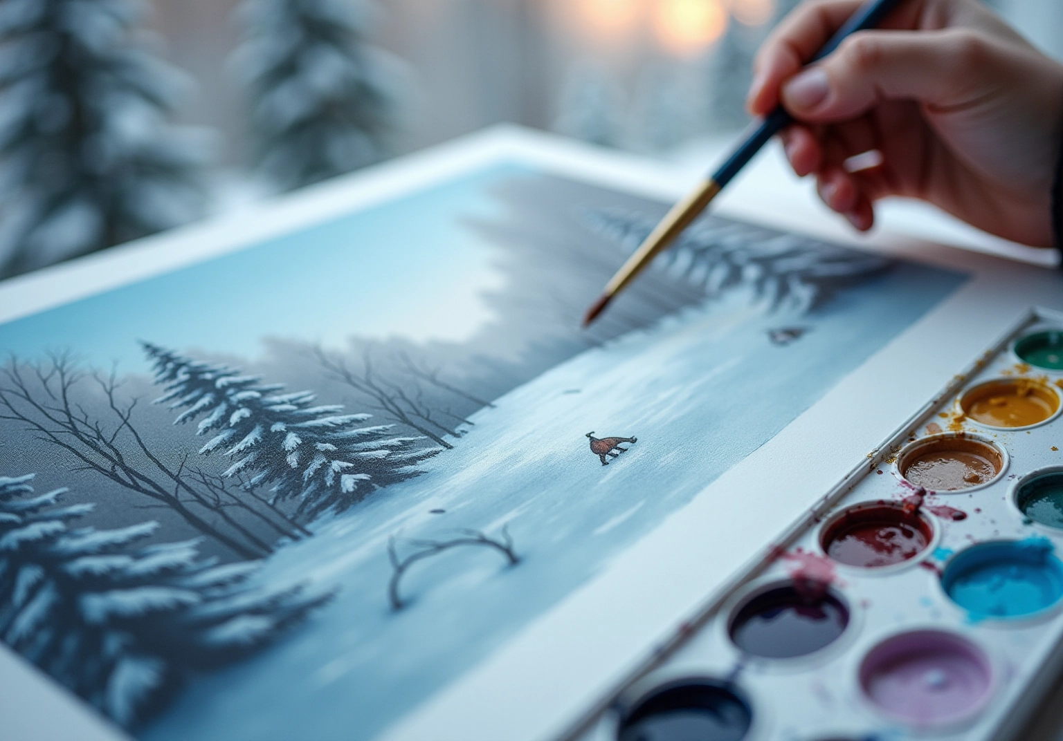 Artistic Journey in Winter Watercolor Landscapes Artistic Journey in Winter Watercolor Landscapes