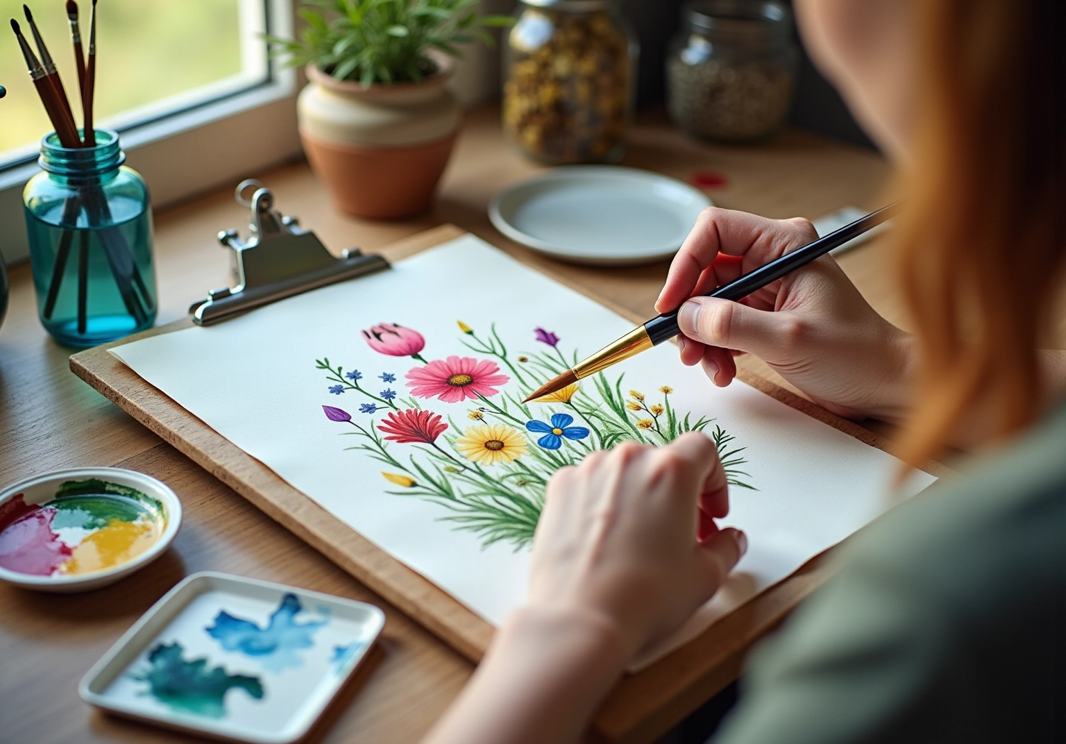 Artistic Process of Painting Wildflowers Artistic Process of Painting Wildflowers
