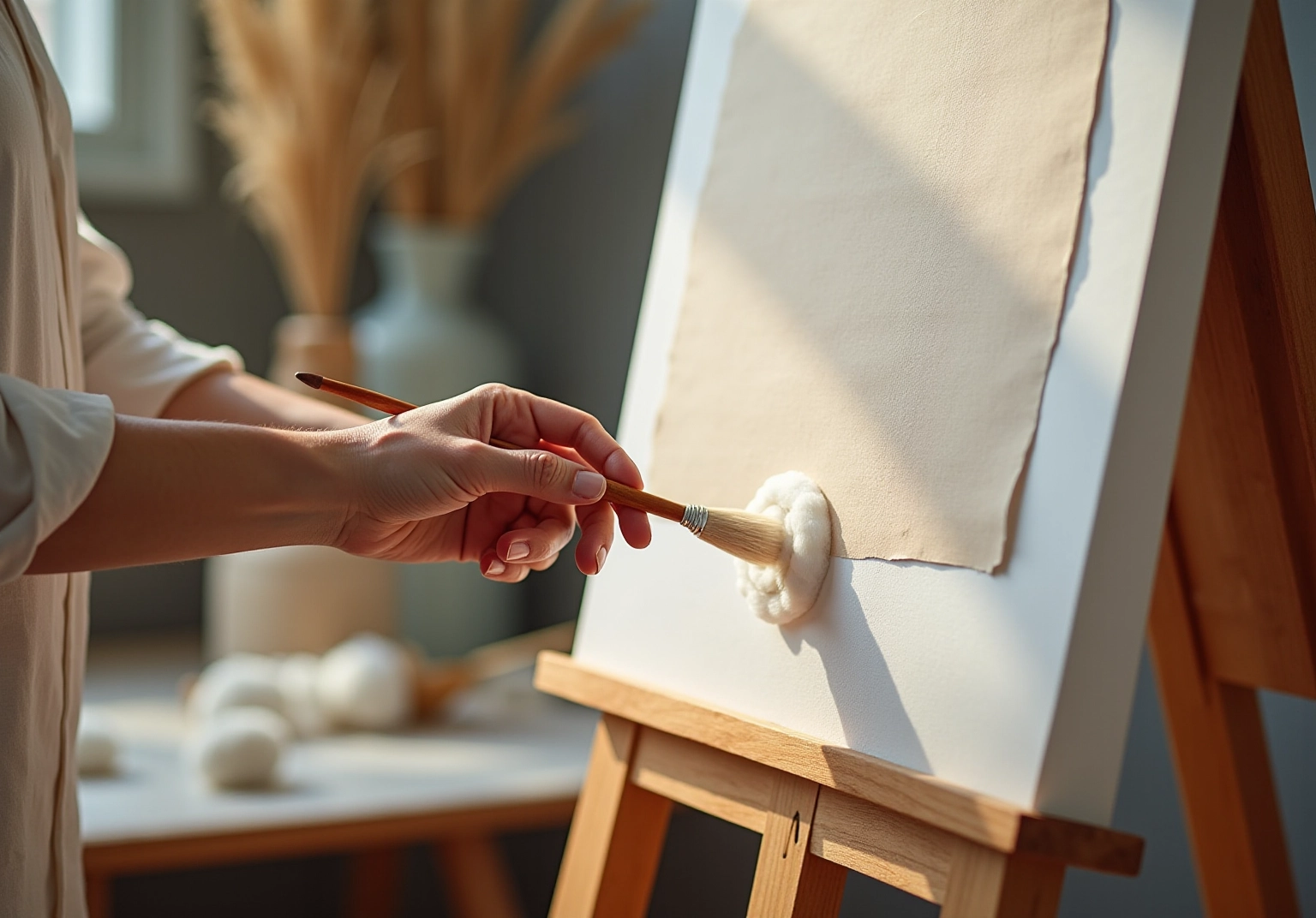 Artistic Process on Cotton Sheets