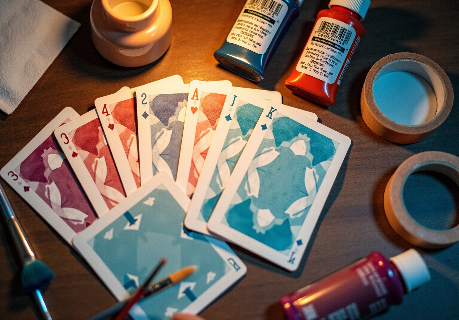 Artistic Workspace for Card Painting