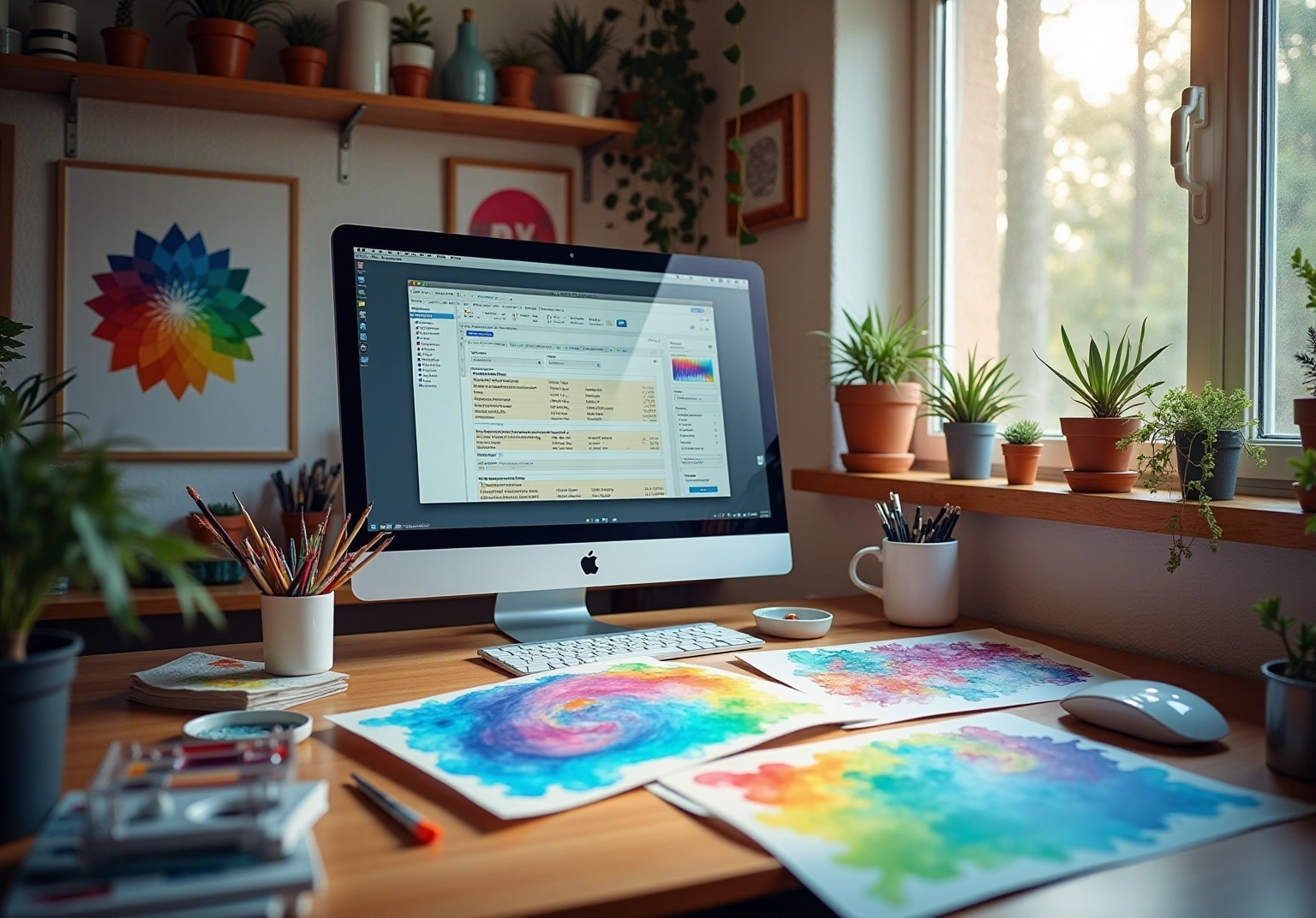 Artistic Workspace for SEO Keyword Strategy