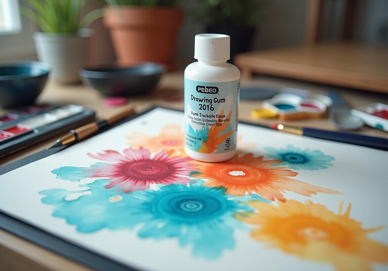 Artistic Workspace with Pebeo Drawing Gum