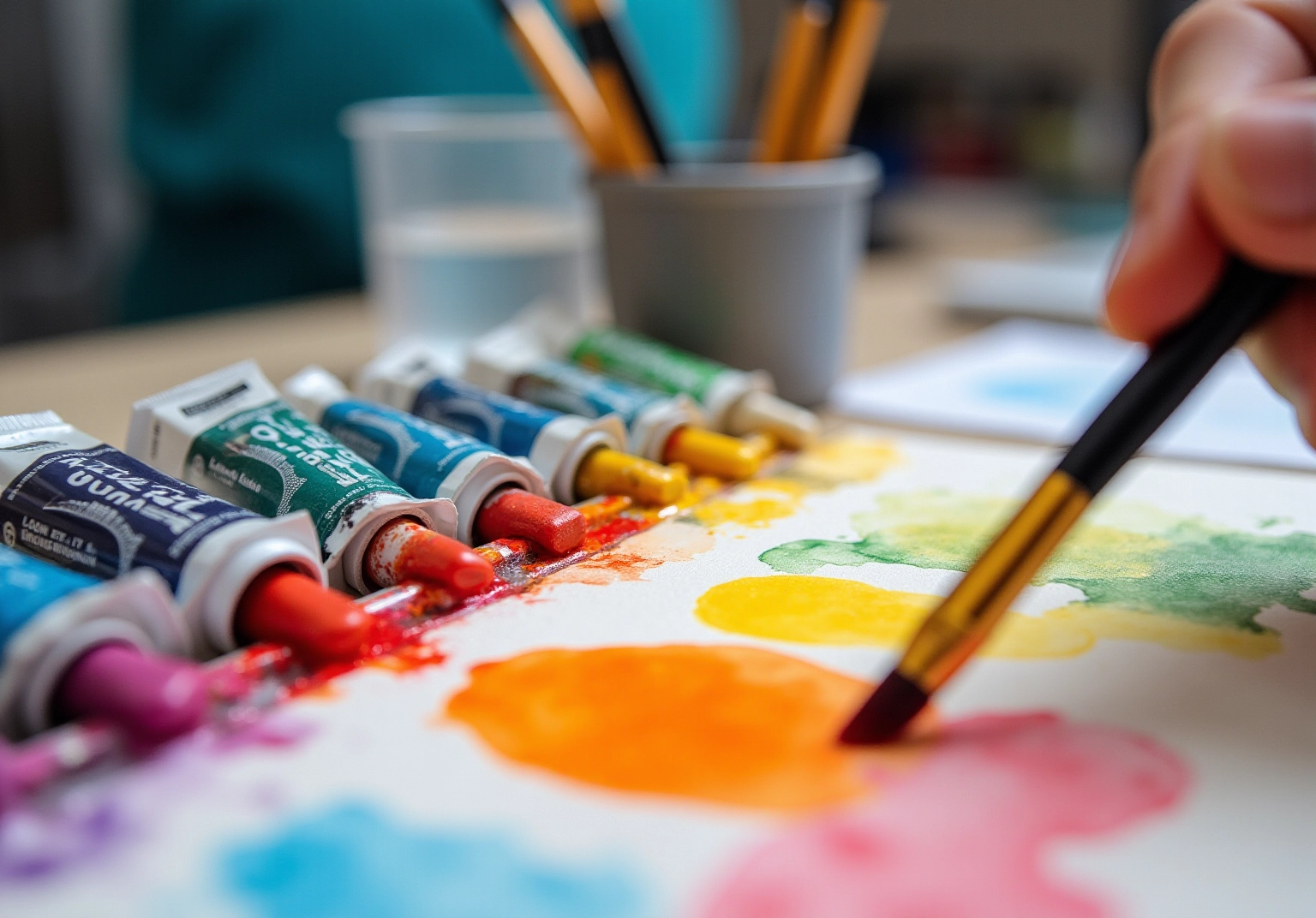 Artistic Workspace with Schmincke Watercolors Artistic Workspace with Schmincke Watercolors