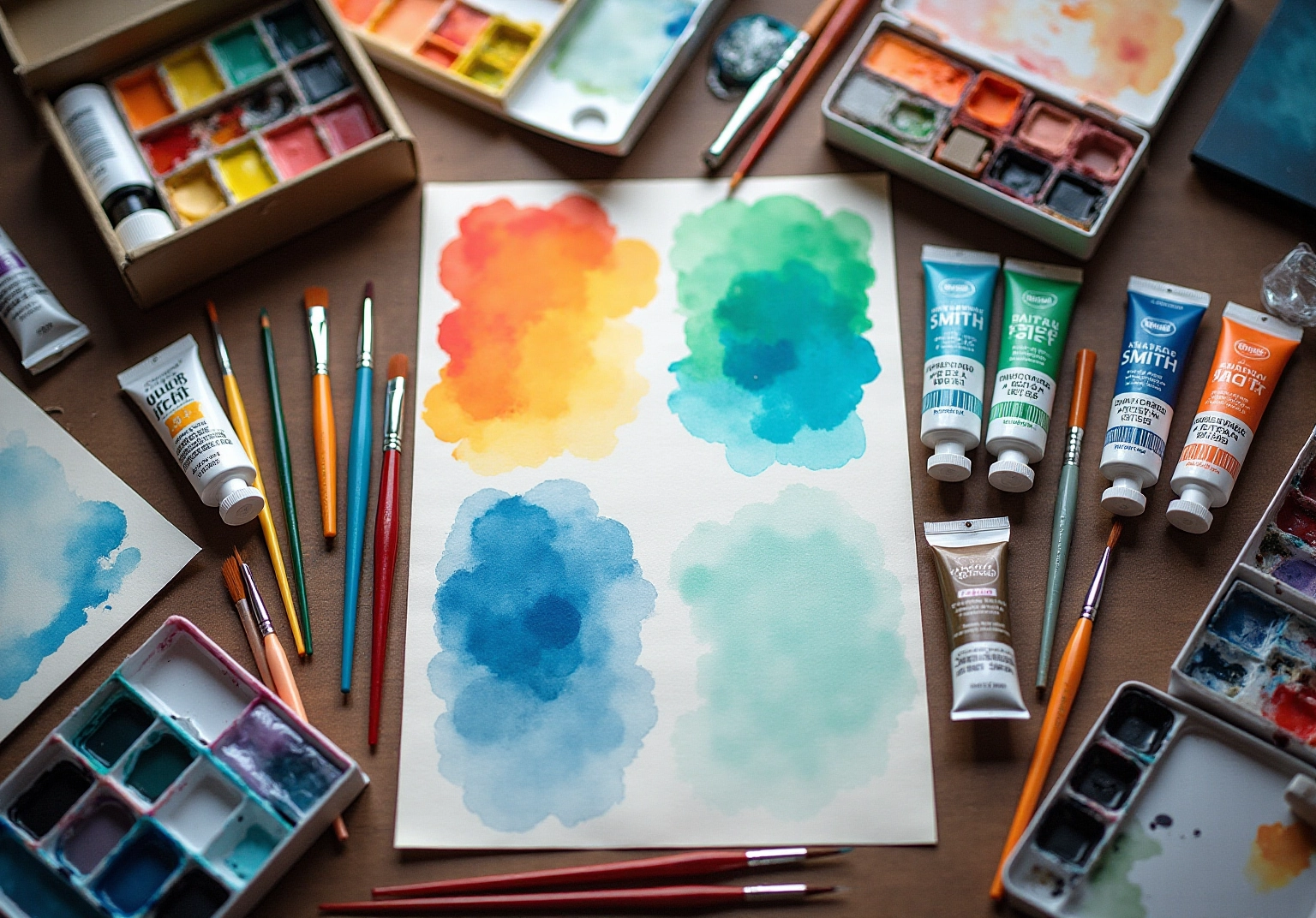 Artist's Workspace: Professional vs. Student-Grade Watercolors Artist's Workspace: Professional vs. Student-Grade Watercolors