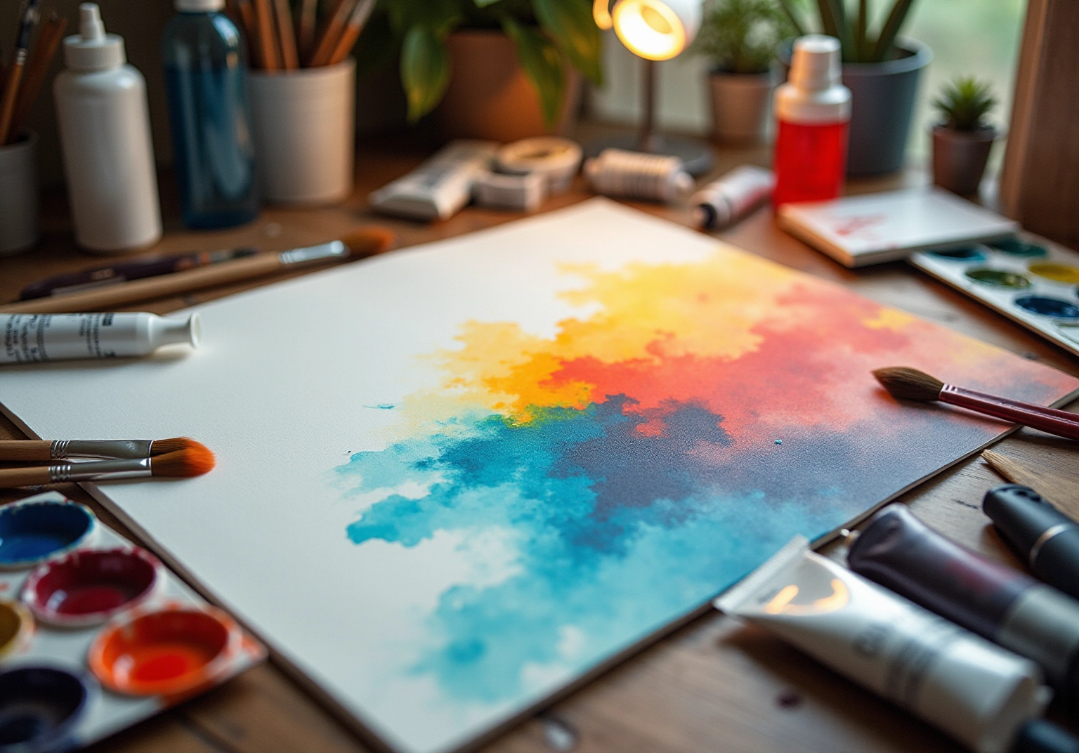Artist's Workspace with Quality Art Supplies