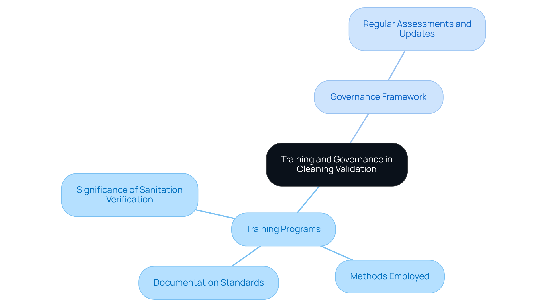 This mindmap starts with the main topic in the center and branches out to show key areas of focus. Each branch represents an important aspect of training or governance, helping you understand how they connect to effective sanitation verification. This mindmap starts with the main topic in the center and branches out to show key areas of focus. Each branch represents an important aspect of training or governance, helping you understand how they connect to effective sanitation verification.