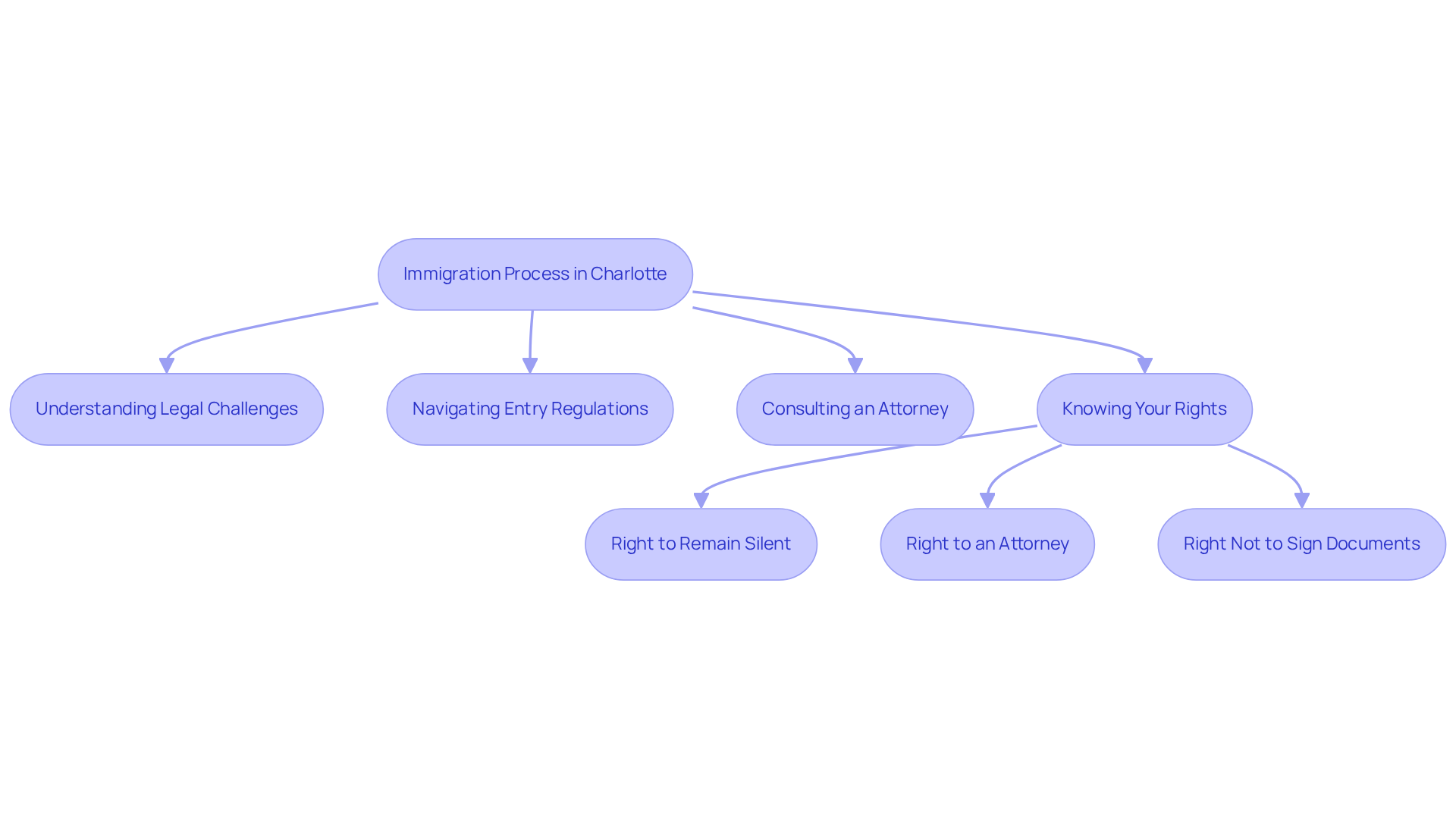 This flowchart guides you through the immigration process in Charlotte. Follow the arrows to see how each step connects, and remember your rights at critical moments.