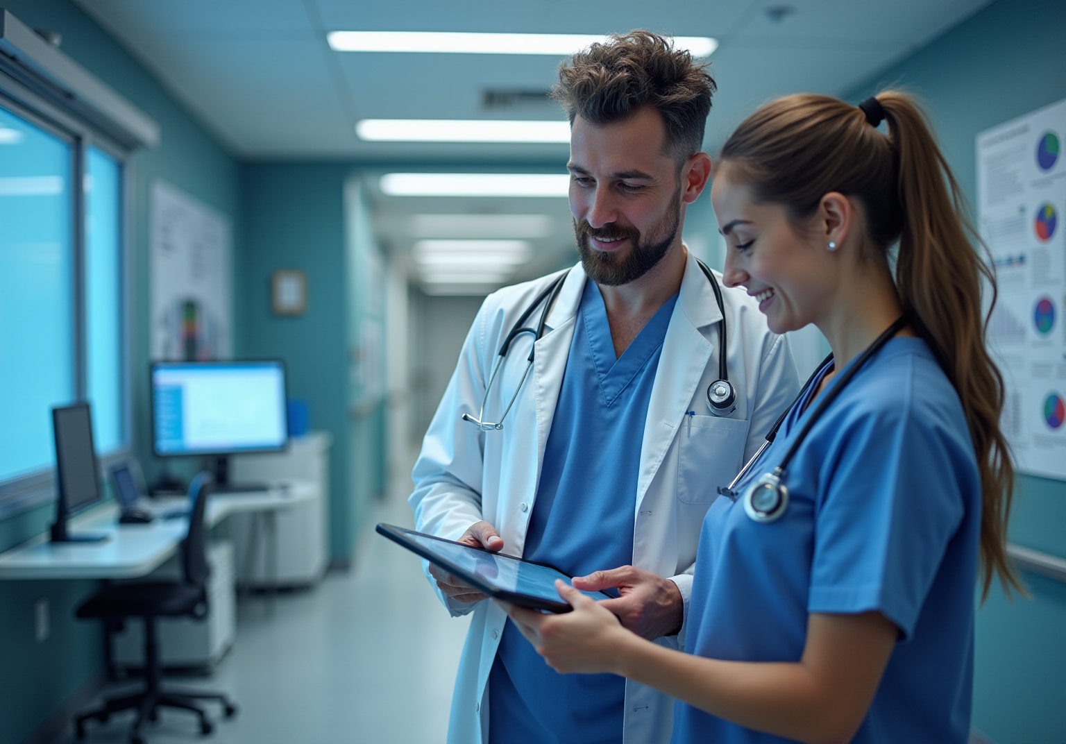 Healthcare Professionals Utilizing Technology for Patient Care