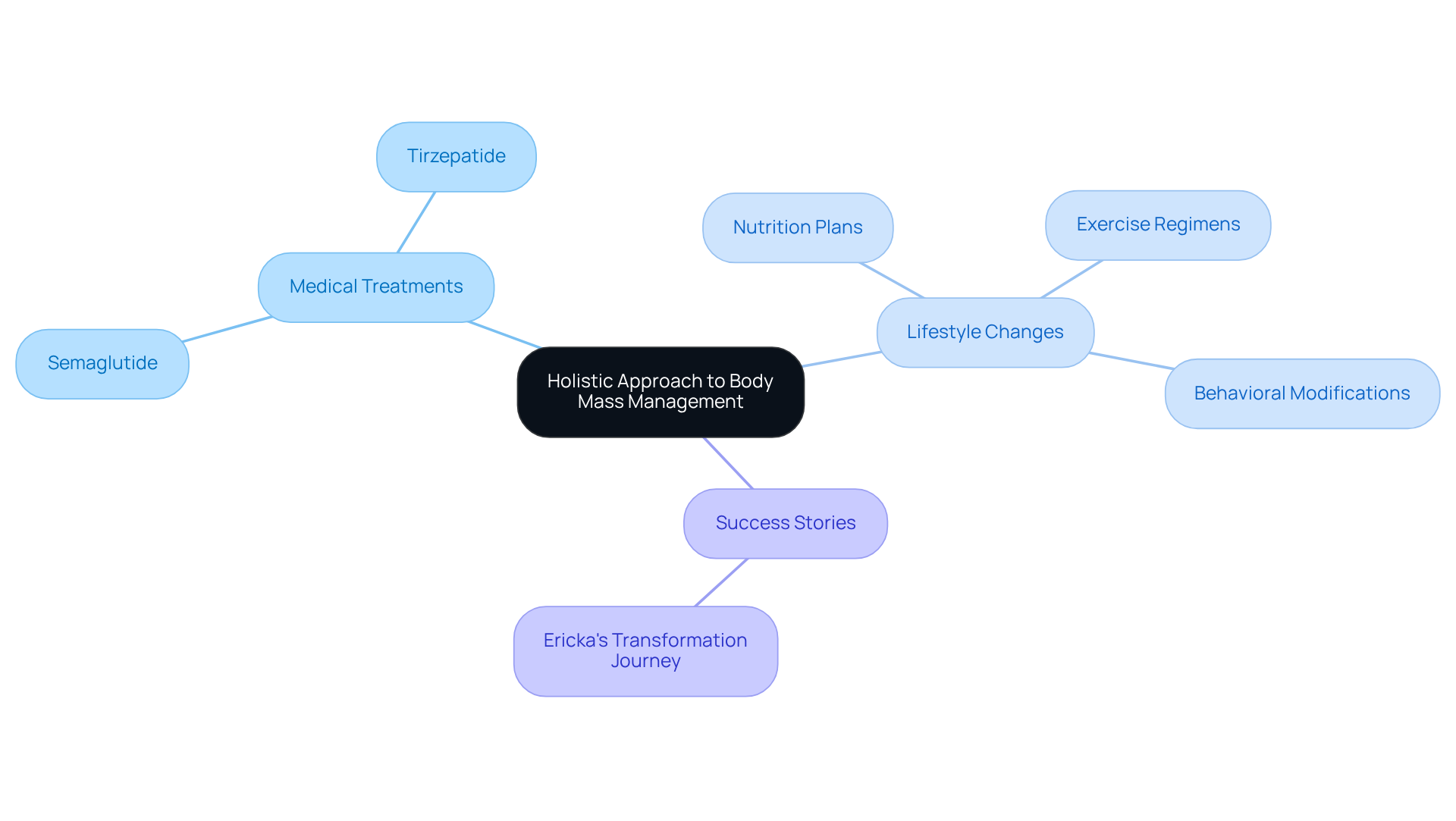 The center represents the overall strategy, while the branches show the different elements that contribute to managing body mass. Each color-coded section highlights a specific area of focus, helping you see how they all connect. The center represents the overall strategy, while the branches show the different elements that contribute to managing body mass. Each color-coded section highlights a specific area of focus, helping you see how they all connect.