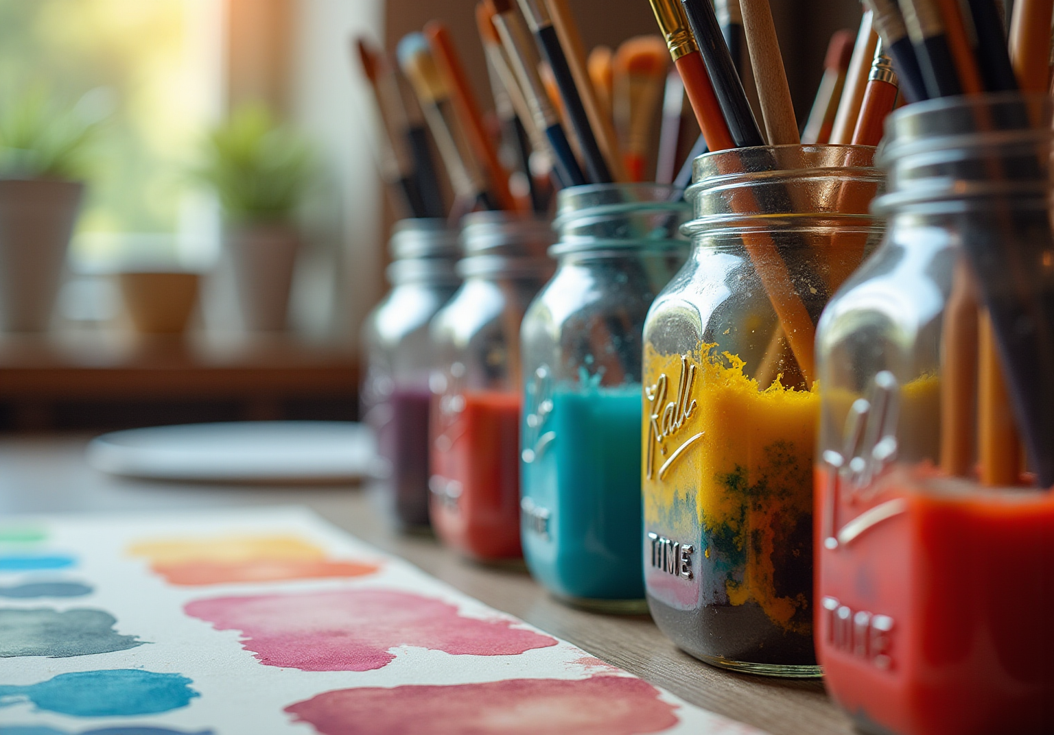 Mason Jars for Watercolor Organization Mason Jars for Watercolor Organization