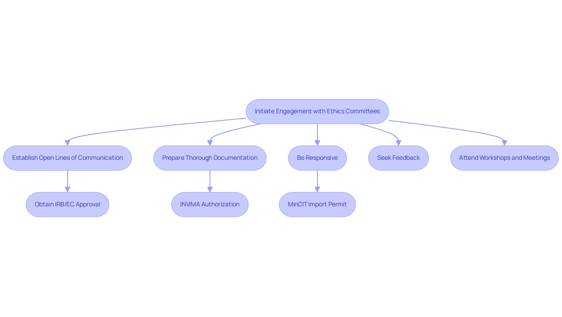 Each box represents a strategy for engagement, and arrows indicate the sequential flow of actions required for effective collaboration and compliance.