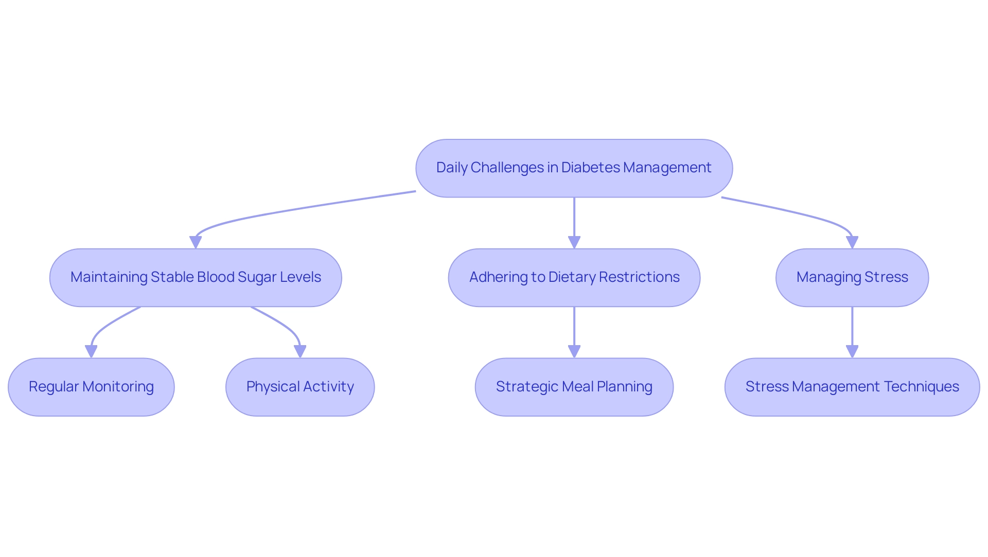 Challenges are represented by warm colors, while strategies are in cool colors. Arrows indicate the flow from identifying challenges to implementing strategies.