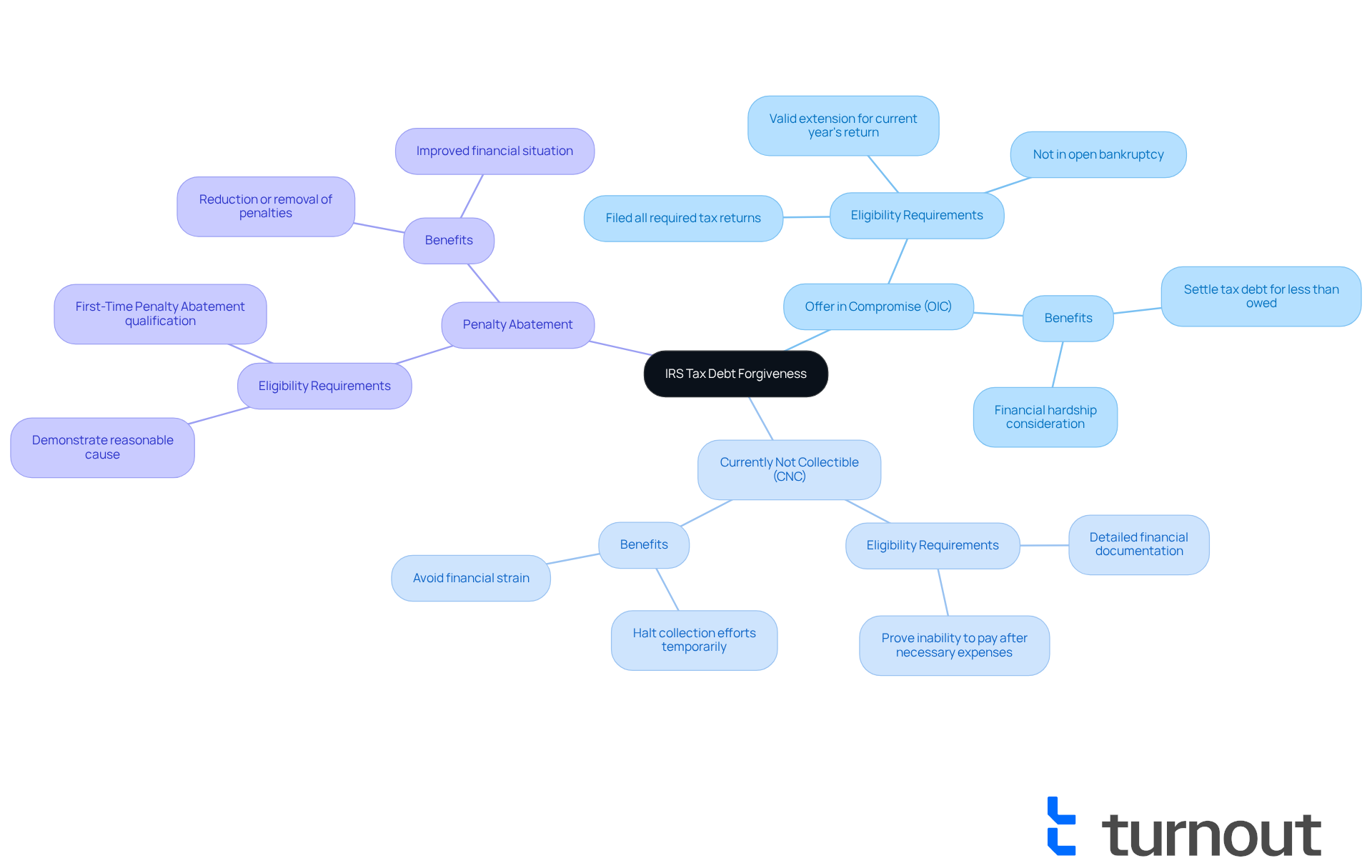 The central node shows the main topic, and the branches represent different forgiveness options. Each option can have its own details attached, helping you understand your choices better. The central node shows the main topic, and the branches represent different forgiveness options. Each option can have its own details attached, helping you understand your choices better.