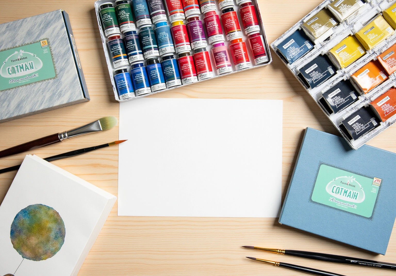 Beginner Watercolor Sets in an Artistic Workspace