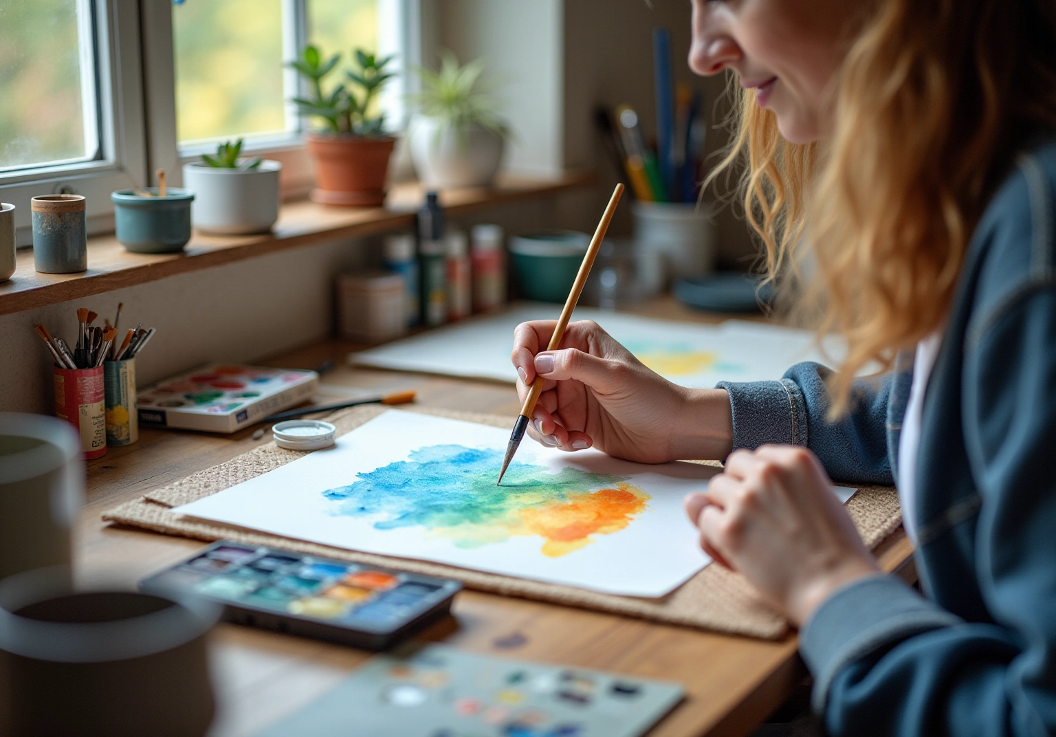 Beginner's Watercolor Painting Session