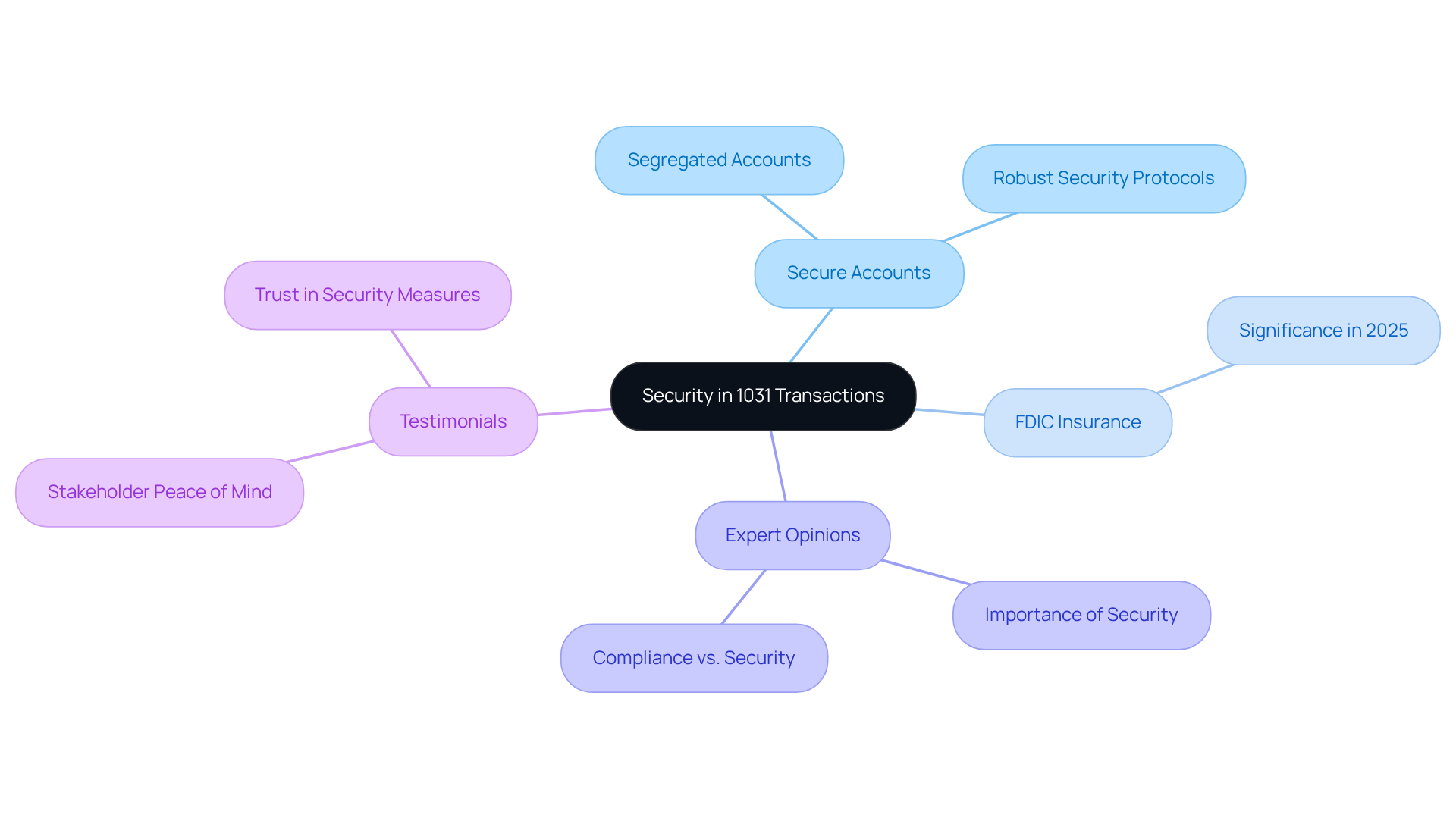 The center represents the main focus on security, with branches showing different aspects that contribute to protecting client funds. Each branch highlights a key area of concern, helping you see how they all connect to enhance investor confidence.