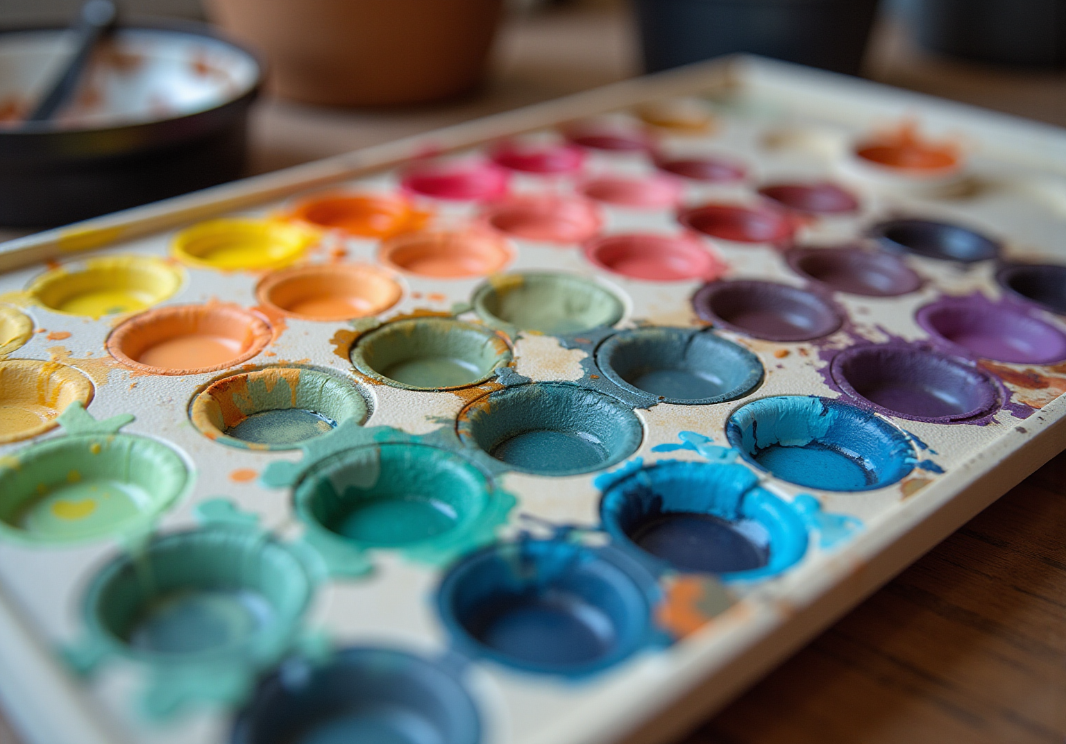Mijello Fusion Palette in an Artist's Workspace