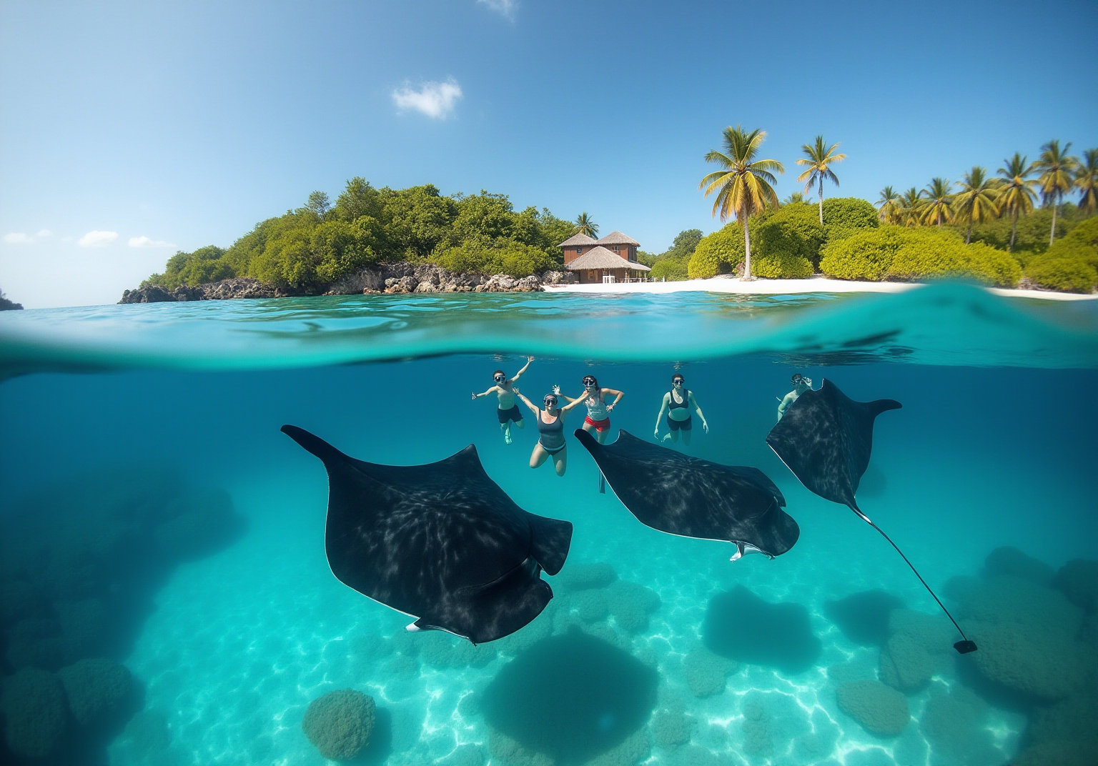 Snorkeling with Manta Rays in the Maldives