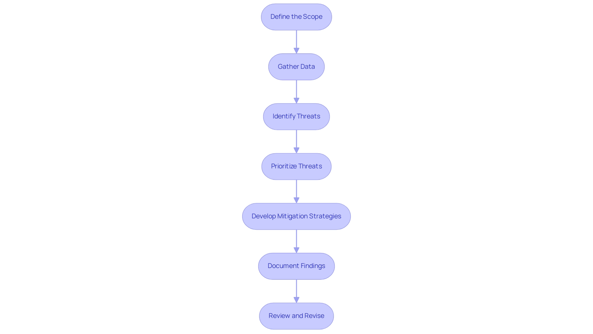 Each box represents a step in the risk assessment process, and the arrows indicate the sequential flow of actions.