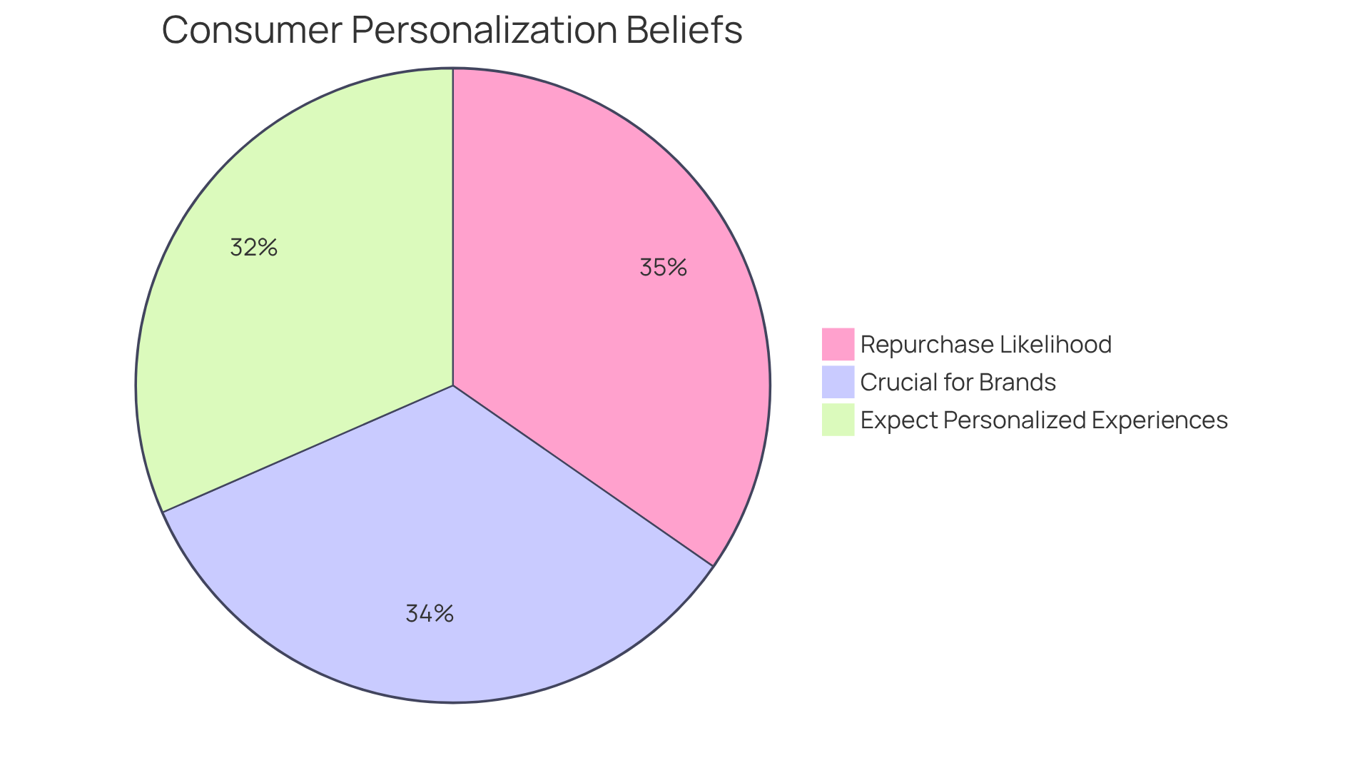 Each slice shows how many consumers feel about personalized communications: the bigger the slice, the more important that belief is to them.