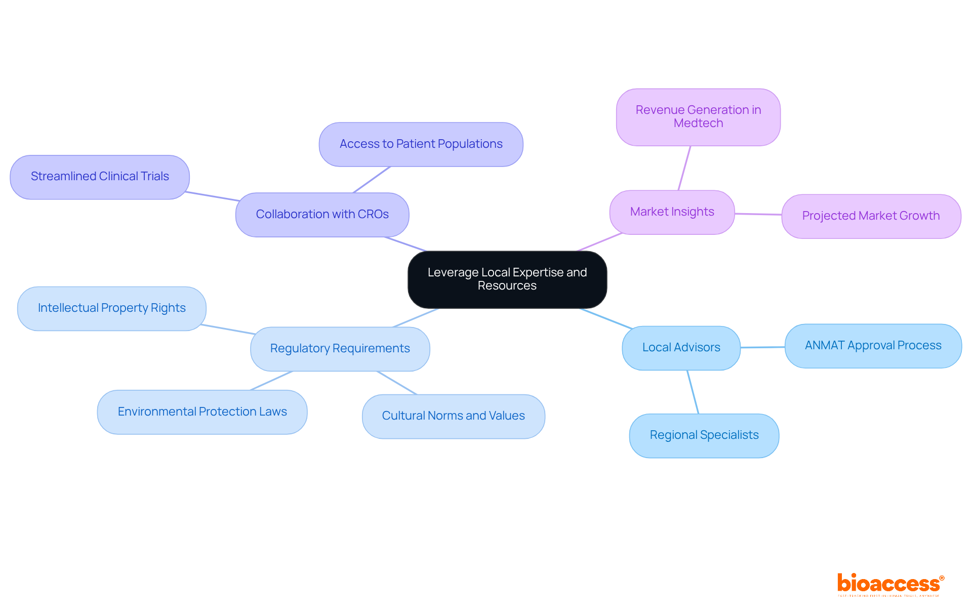 The central node represents the main theme, while branches show key areas of focus. Each sub-node provides specific insights or benefits related to that area, helping you understand how local expertise can enhance compliance and efficiency.