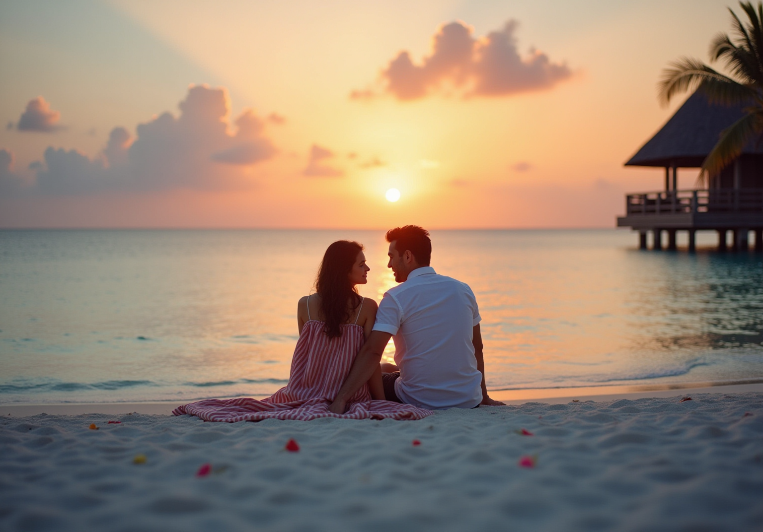 Romantic Sunset in the Maldives