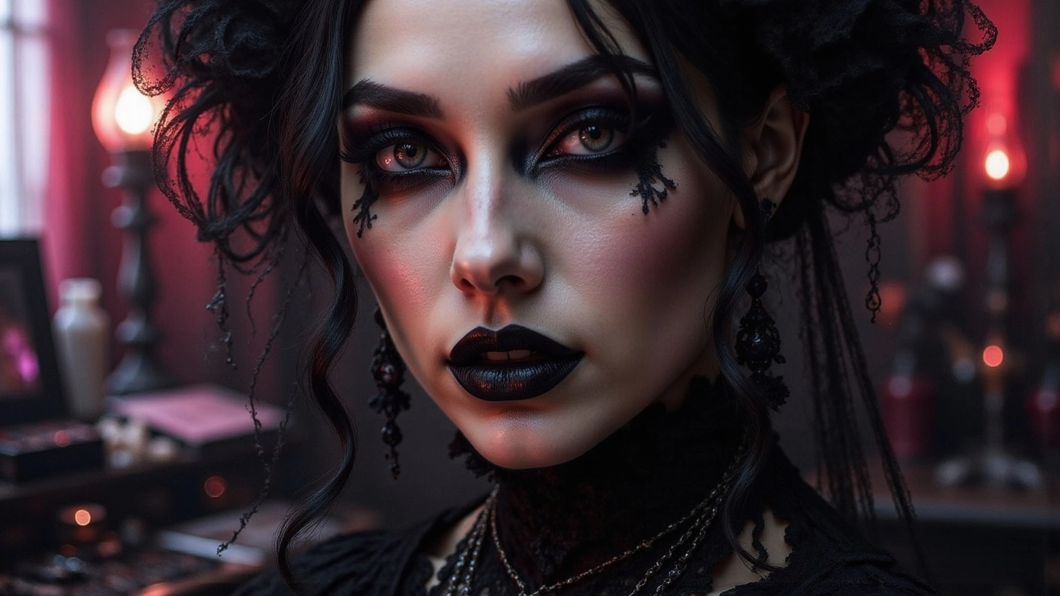 Bold 90s Goth Graphic Eyeliner Makeup