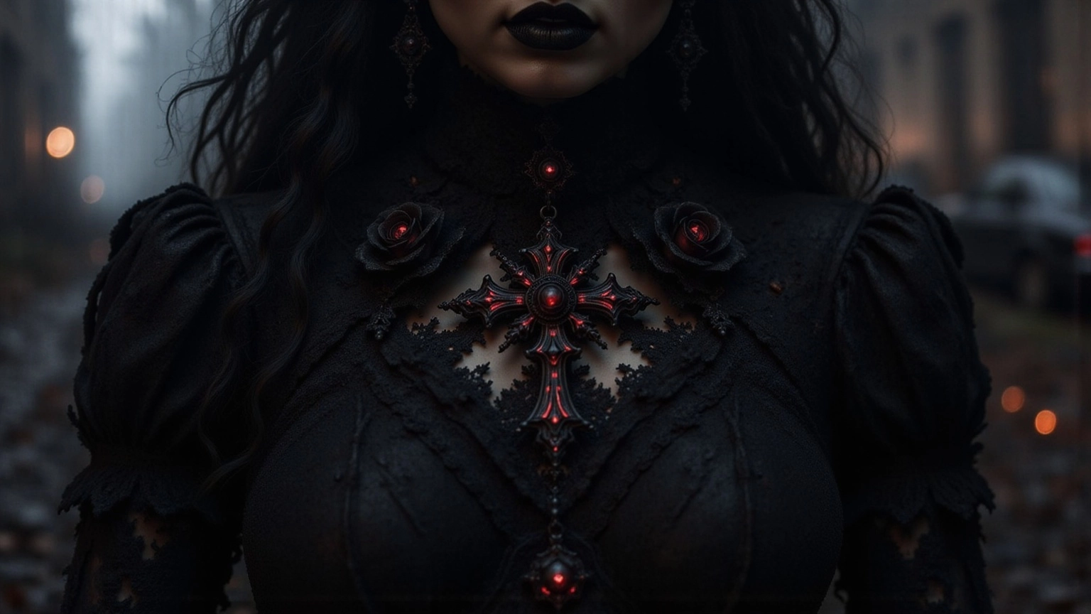 Bold Cross Necklace in Goth Fashion