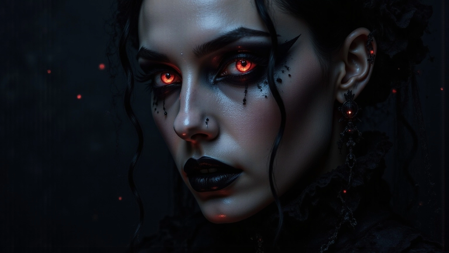 Bold Cyber Goth Makeup Aesthetic