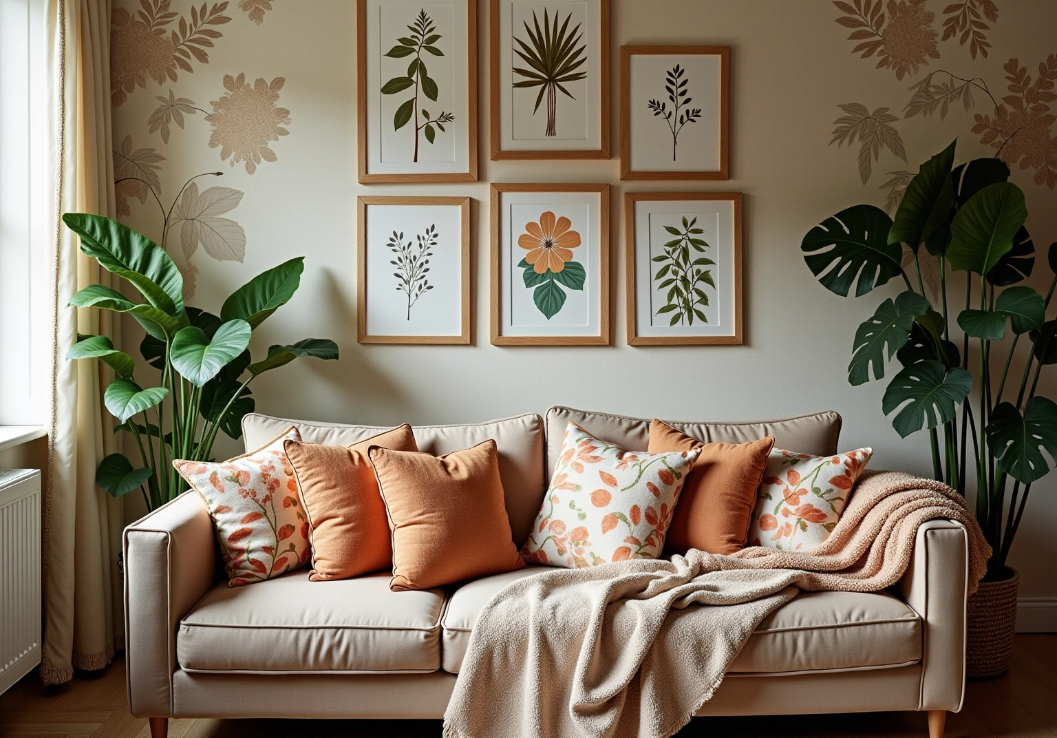 Botanical Patterns in Cozy Home Decor