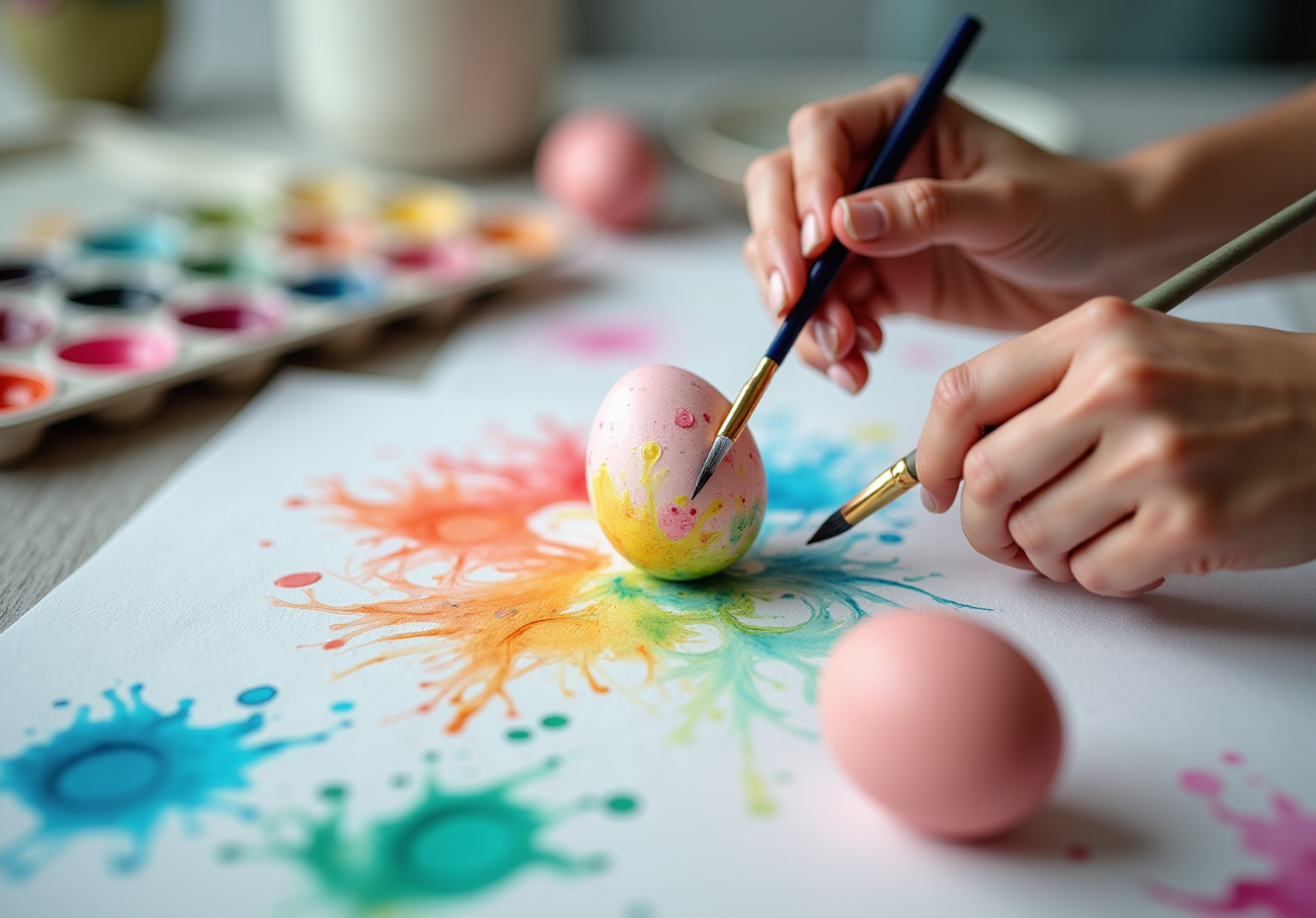 Whimsical Easter Egg Watercolor Painting Whimsical Easter Egg Watercolor Painting